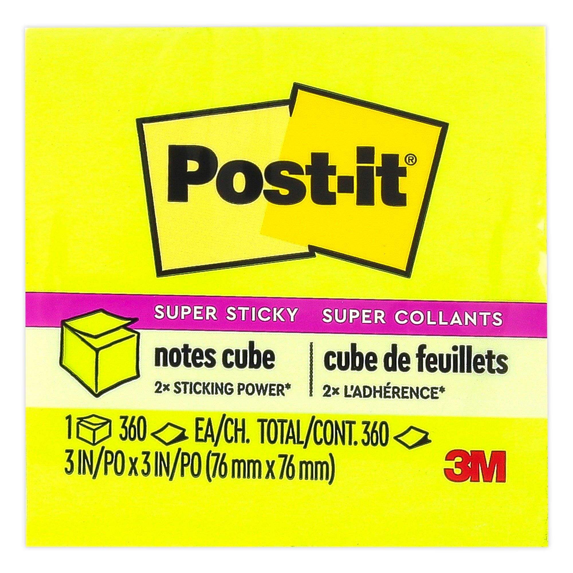 3M, Post-it, Super Sticky Notes Cube, 3 x 3 inches, 360 Pages | Mardel ...