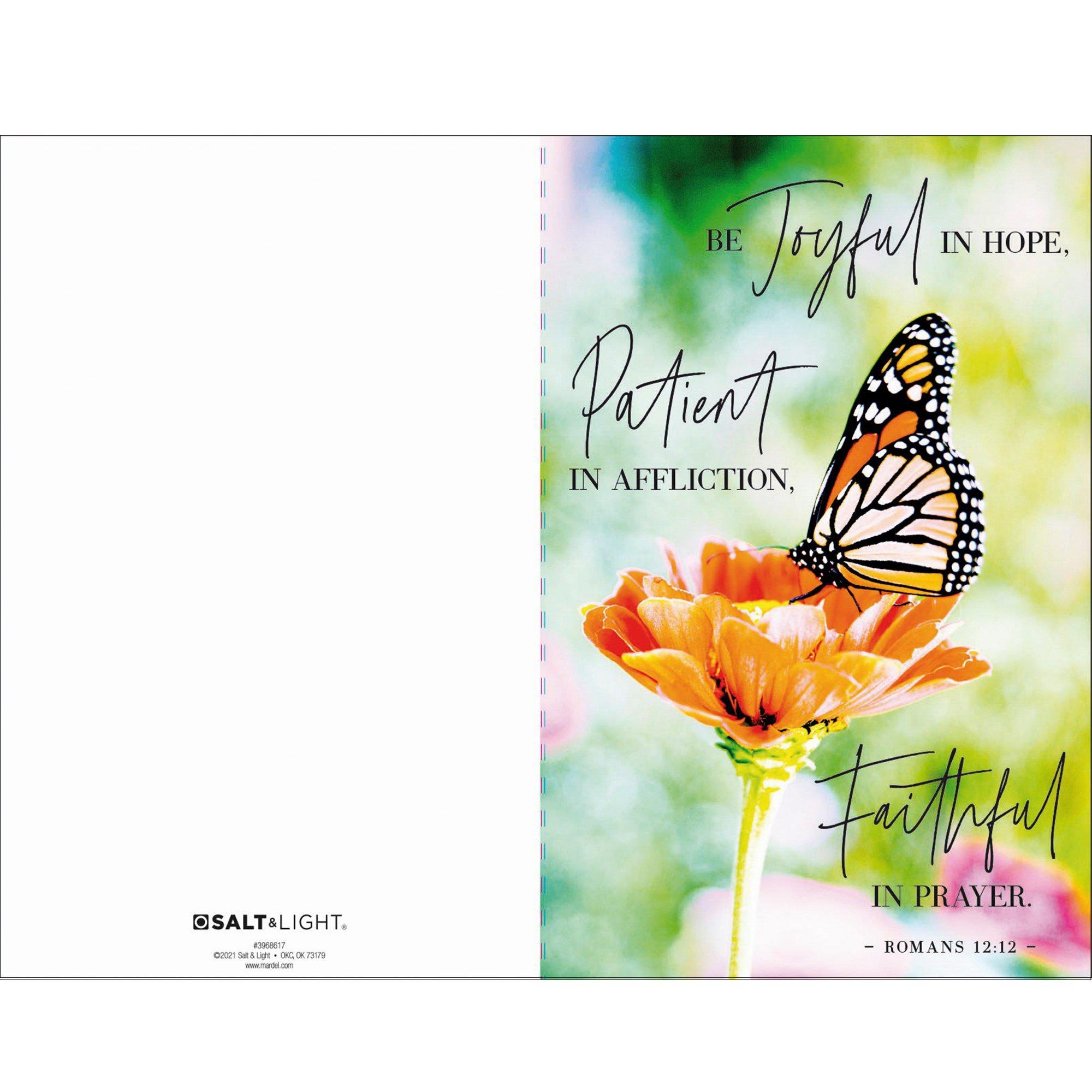 Romans 12:12 Butterfly Church Bulletins, 100 Count | Mardel | 3968617