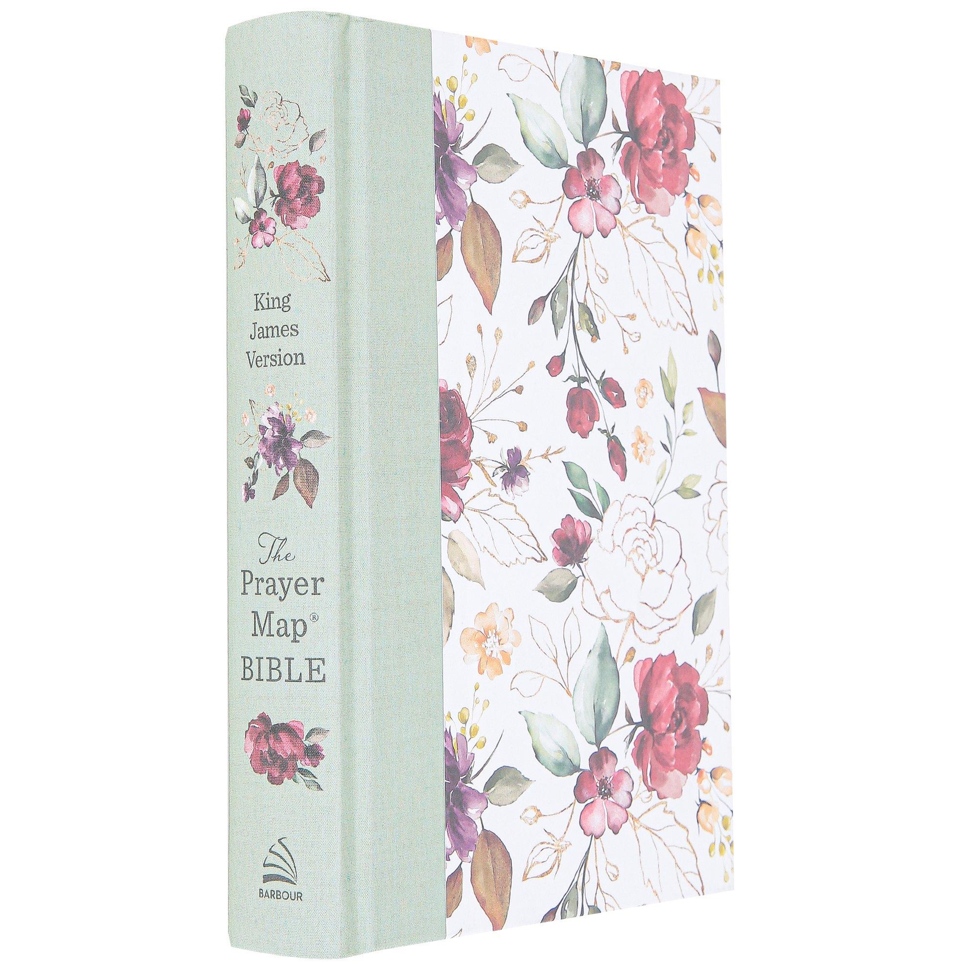 KJV Prayer Map Bible, Hardcover, Mint Blossoms | Mardel | 3981081