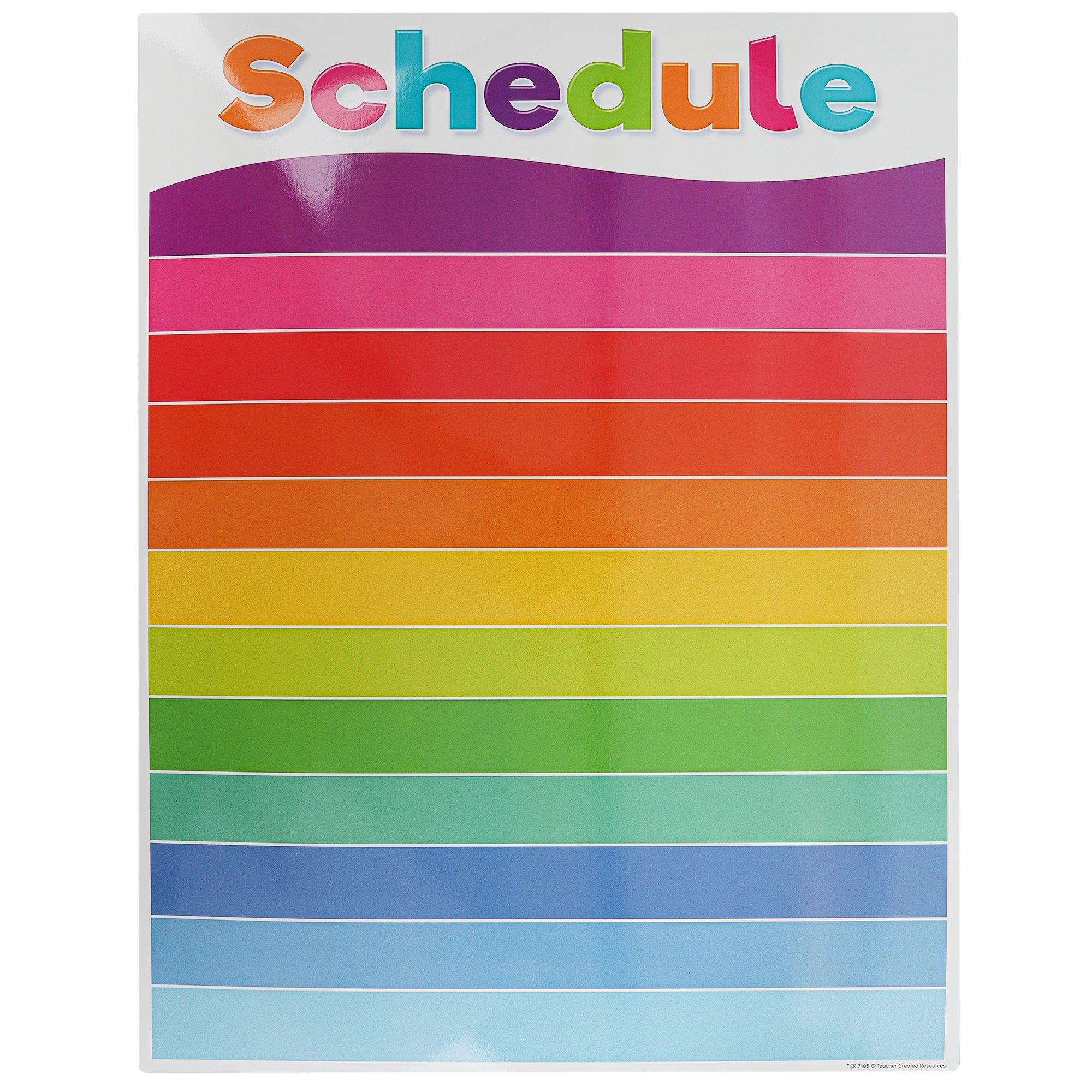 Colorful Schedule Write-on/Wipe-Off Chart, 17 x 22 Inch, 1 Each ...