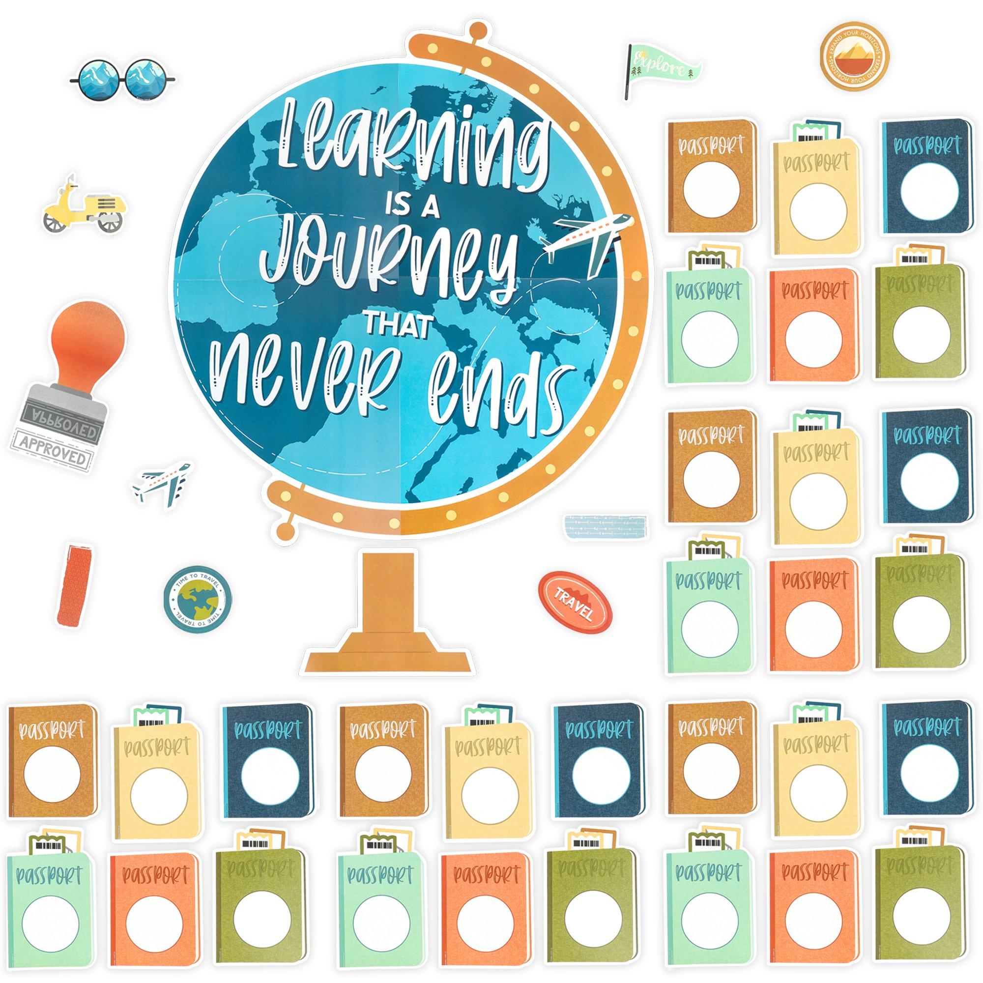 Let's Explore Learning Is A Journey Bulletin Board Set, 45 Pieces ...