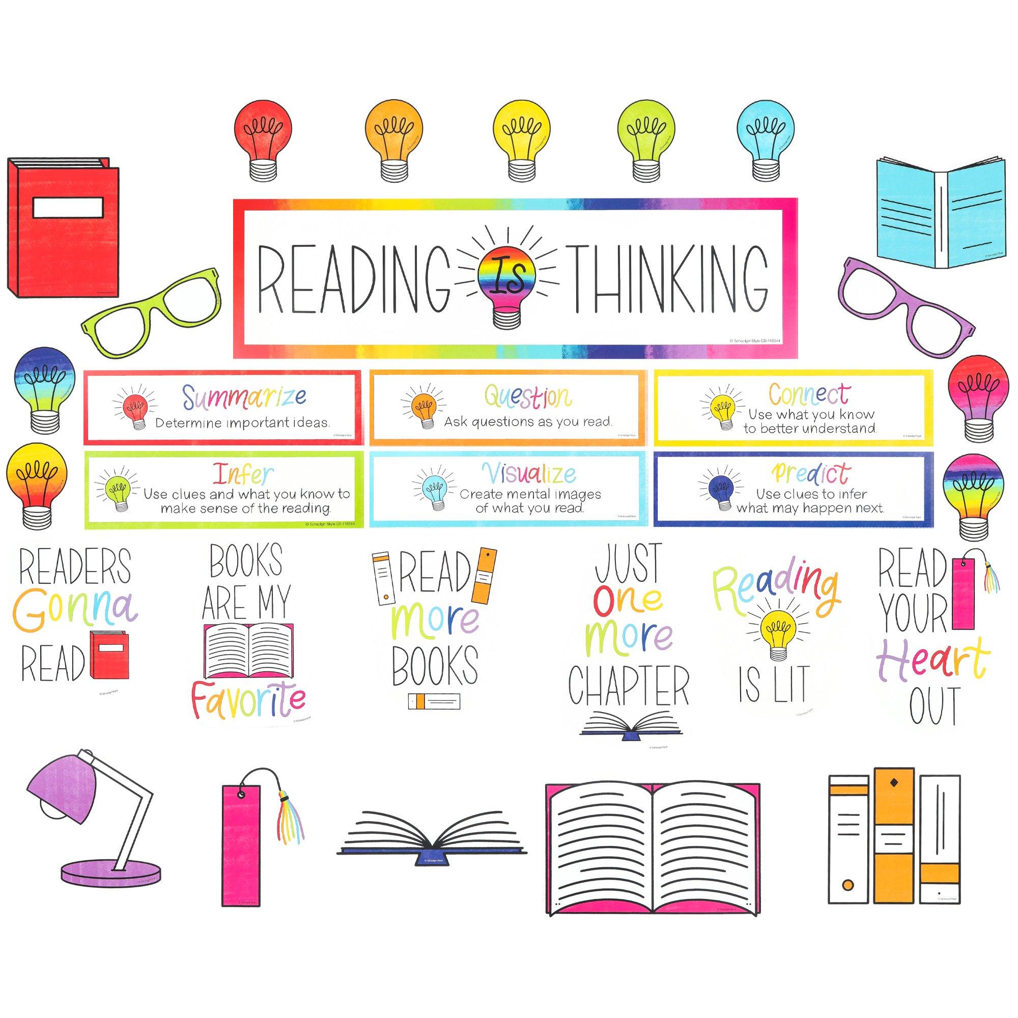 Reading Is Thinking Mini Bulletin Board Set, 31 Pieces | Mardel | 3999257