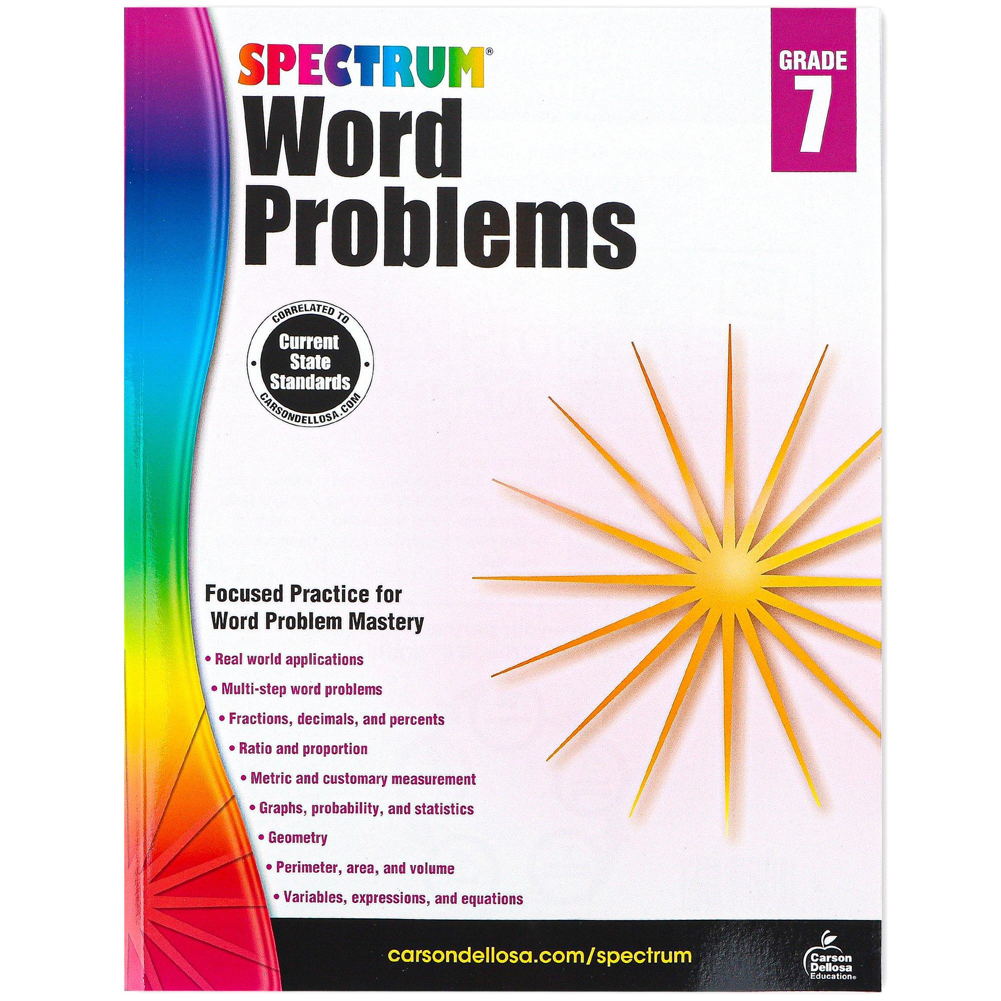 Spectrum Word Problems Workbook, 128 Pages, Grade 7 | Mardel | 4006136