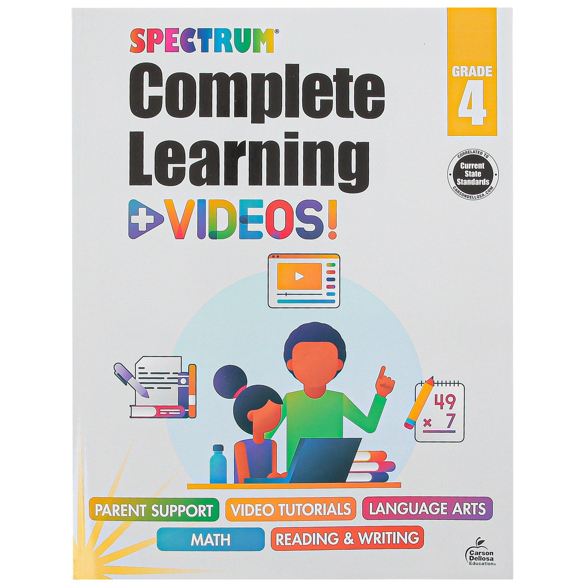 Spectrum Complete Learning + Videos Workbook, 352 Pages, Grade 4 ...