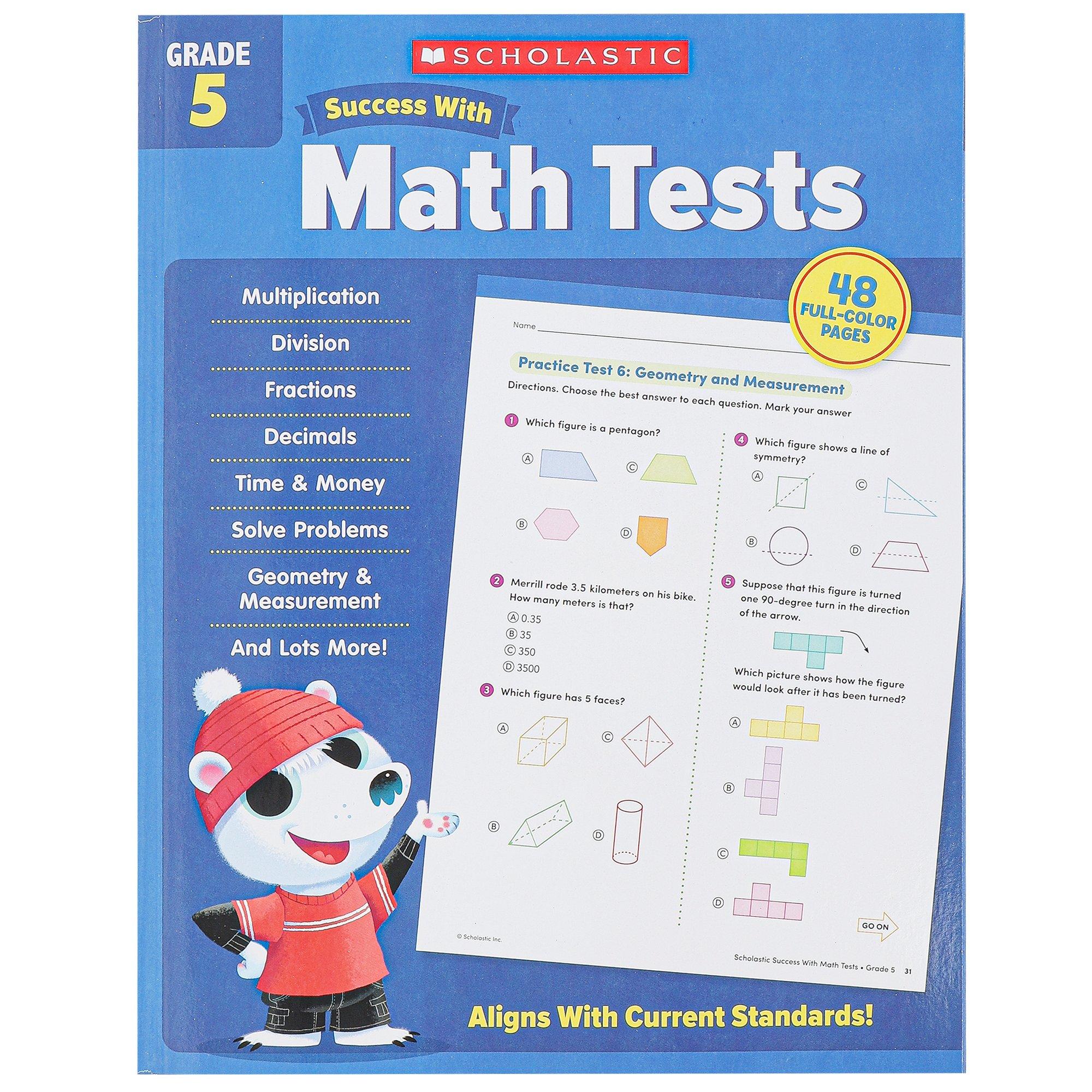 Success With Math Tests Activity Book, 48 Pages, Grade 5 | Mardel | 4006607