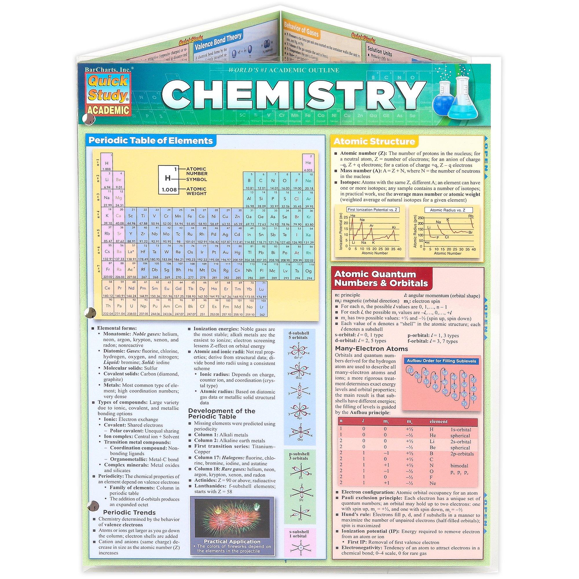 BarCharts Chemistry Laminated Quick Study Guide, Grades 4-Adult ...