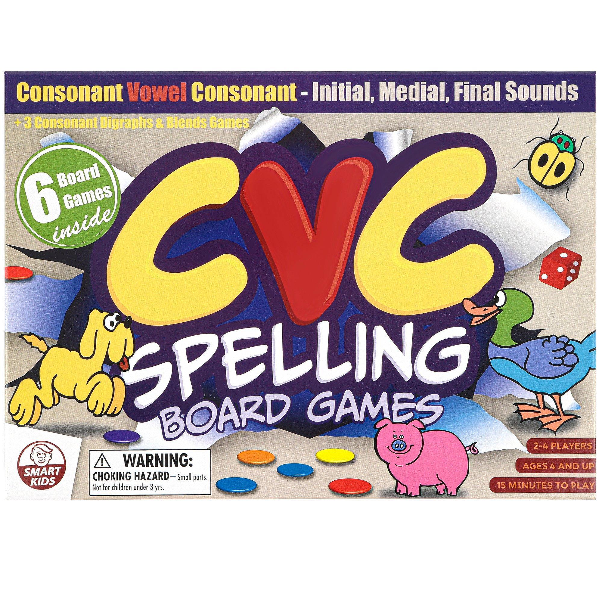 CVC Spelling Board Games Set, 6 Games, 2-4 Players, Grades K-2 | Mardel ...