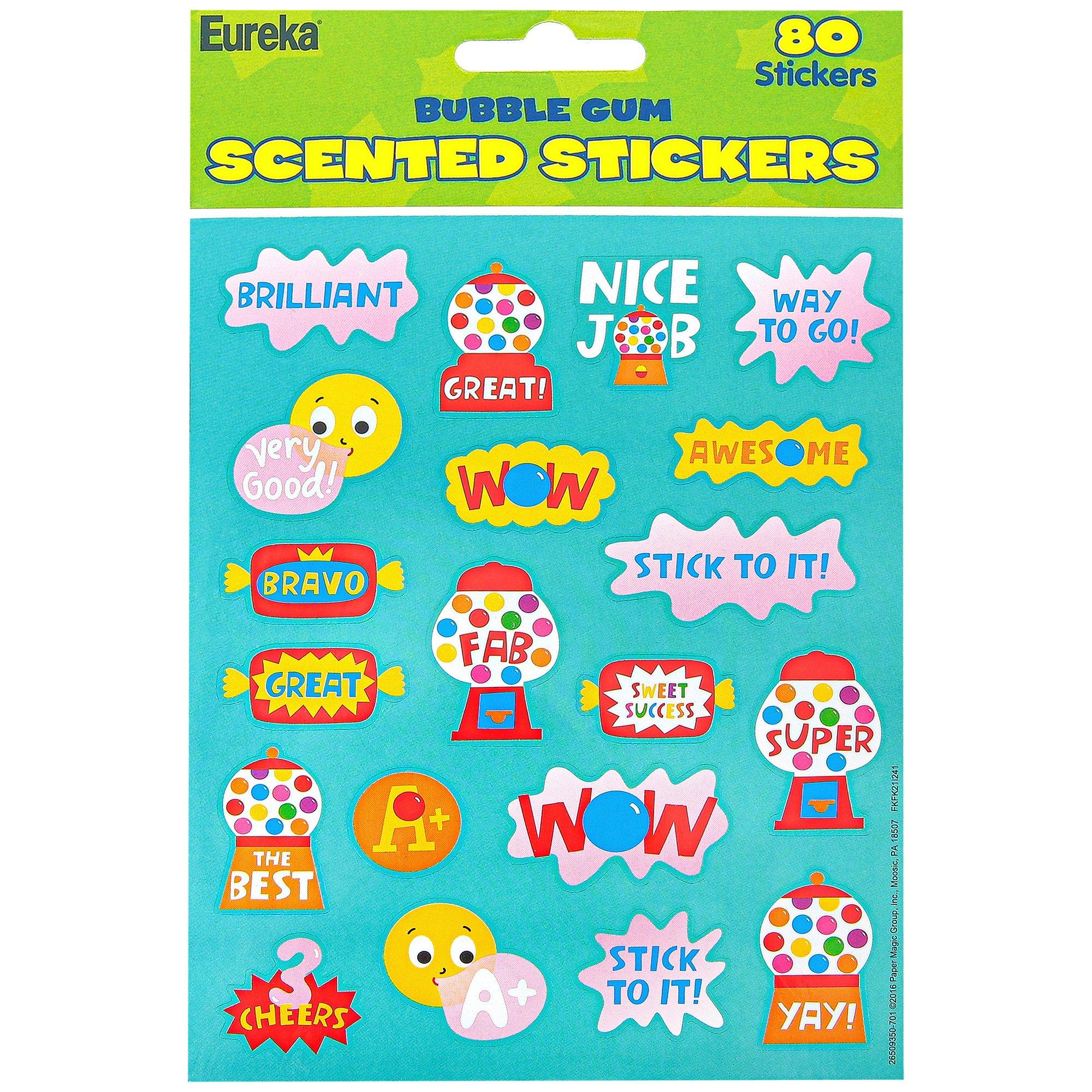 Bubble Gum Stickers, 1 x 1 Inches, Pack of 80 | Mardel | 4010567