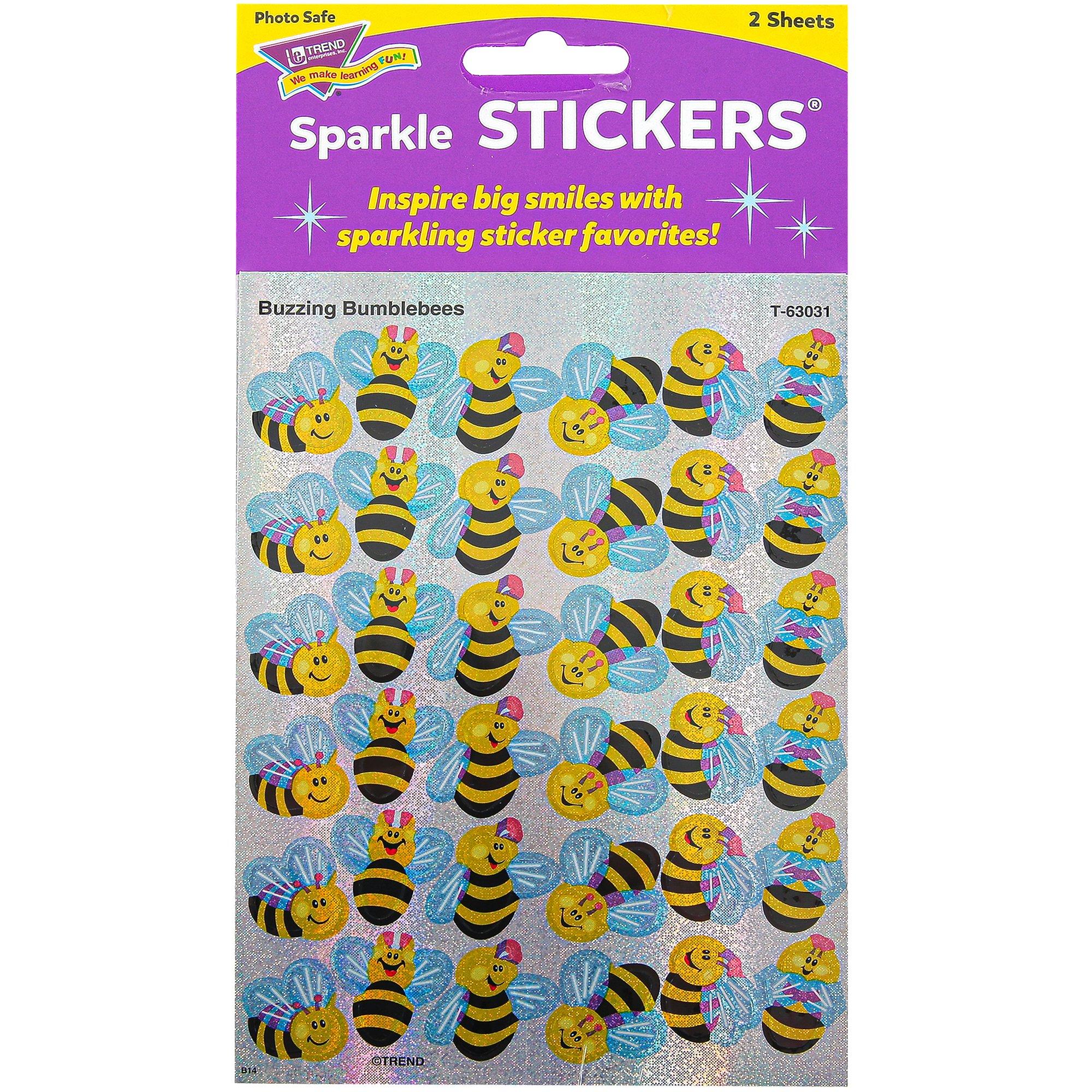 Buzzing Bumblebees Sparkle Stickers, Assorted Colors, 72 Stickers ...