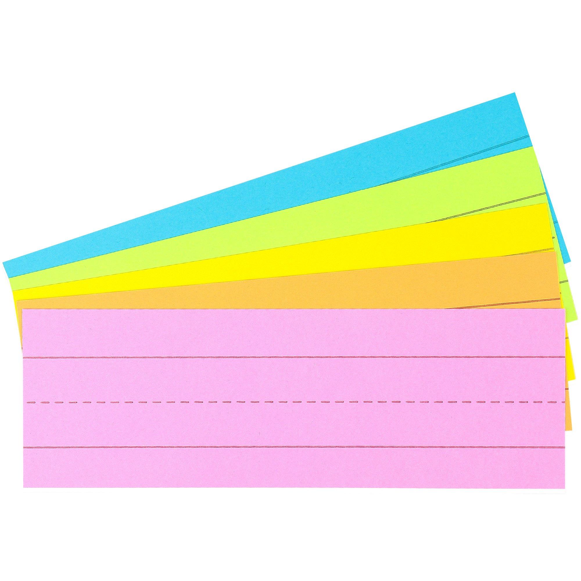 Super Bright Flash Cards Ruled, Assorted, 3 x 9 Inch, 100 Cards ...
