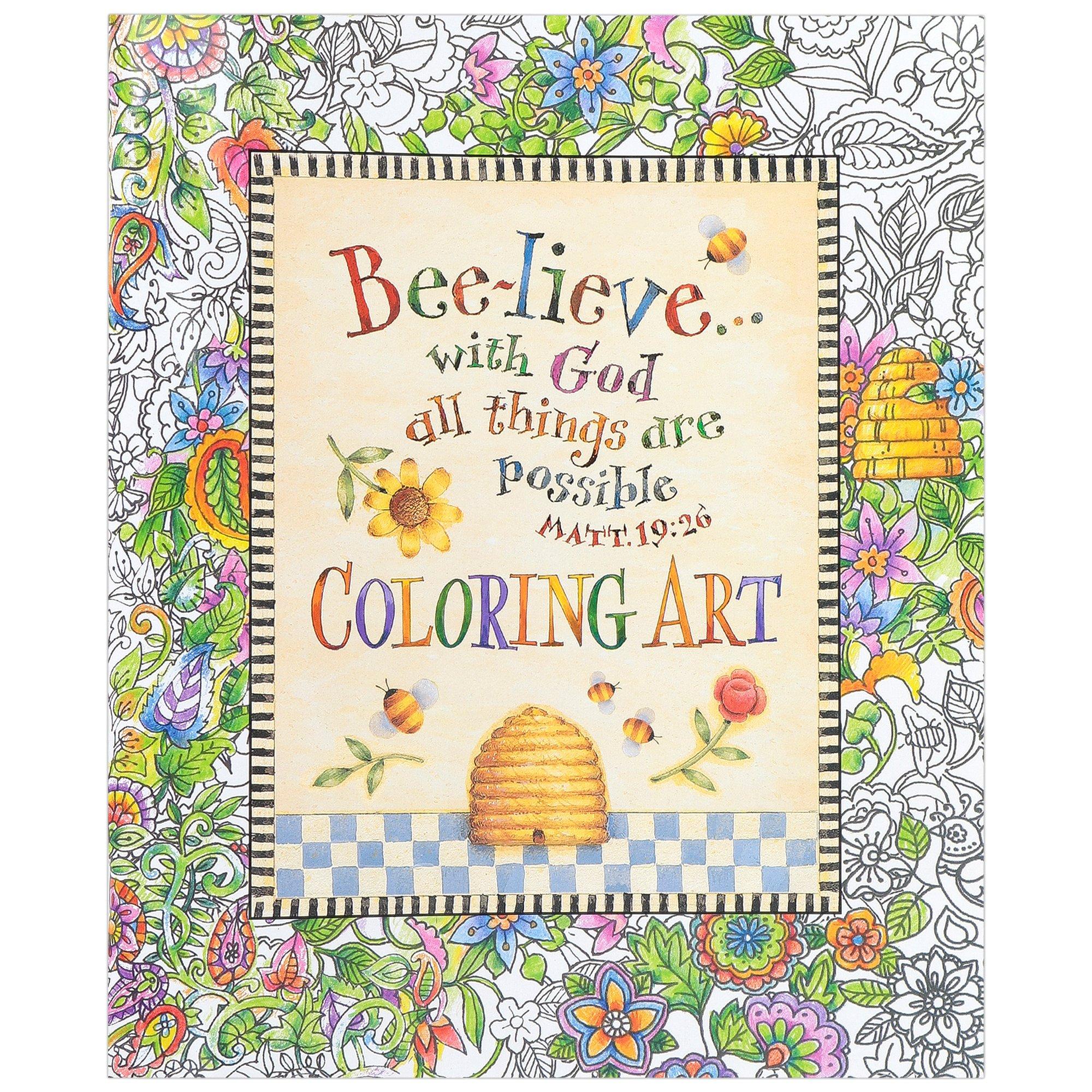 Bee-lieve… with God All Things Are Possible Adult Coloring Book ...
