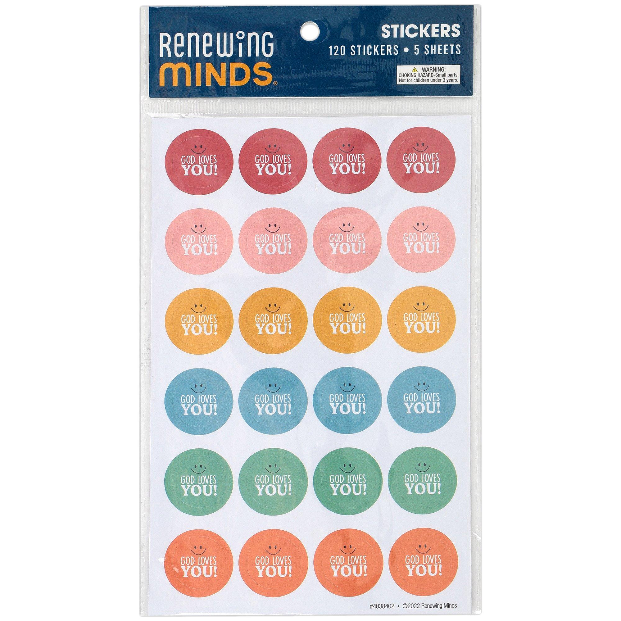 God Loves You Stickers, .75 Inches, Pack of 120 | Mardel | 4038402