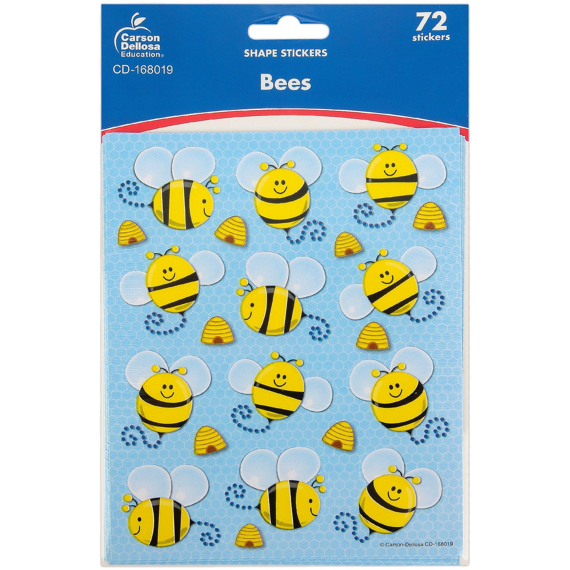 Bumble Bee Stickers, 4.75 x 7.5 Inches, 72 Pack | Mardel | 4039657