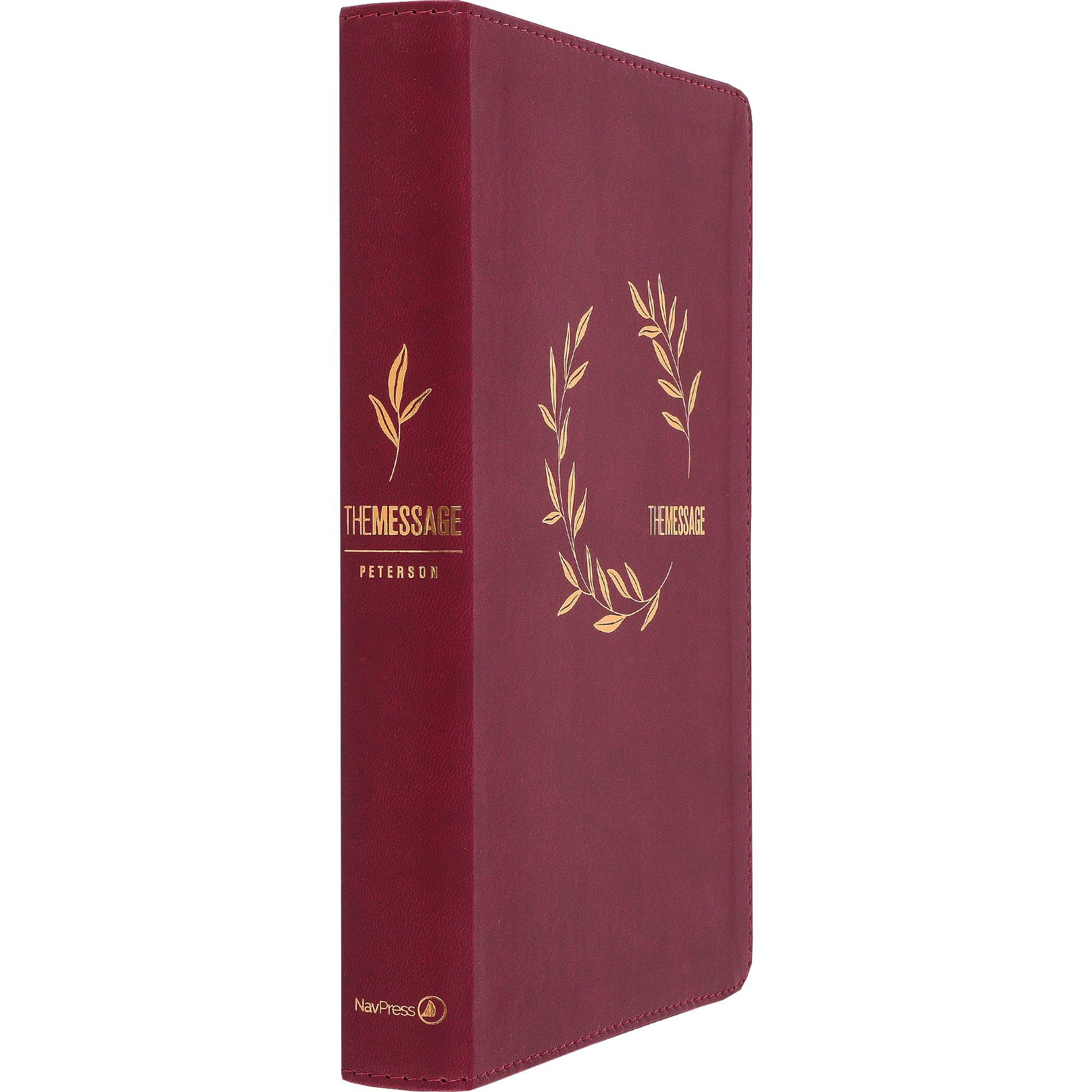 MSG, The Message Large Print Deluxe Gift Bible, Cranberry | Mardel ...