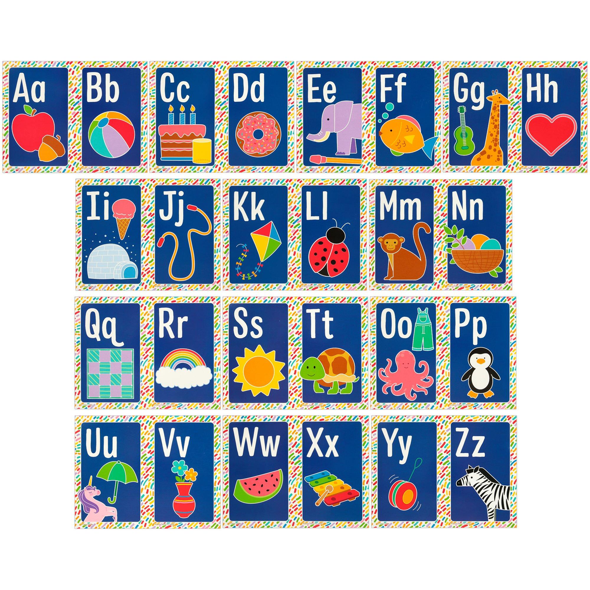 Alphabet Cards Mini Poster Set, 5.5 x 8.5 Inches, 26 Pieces, Gr PreK-2 ...