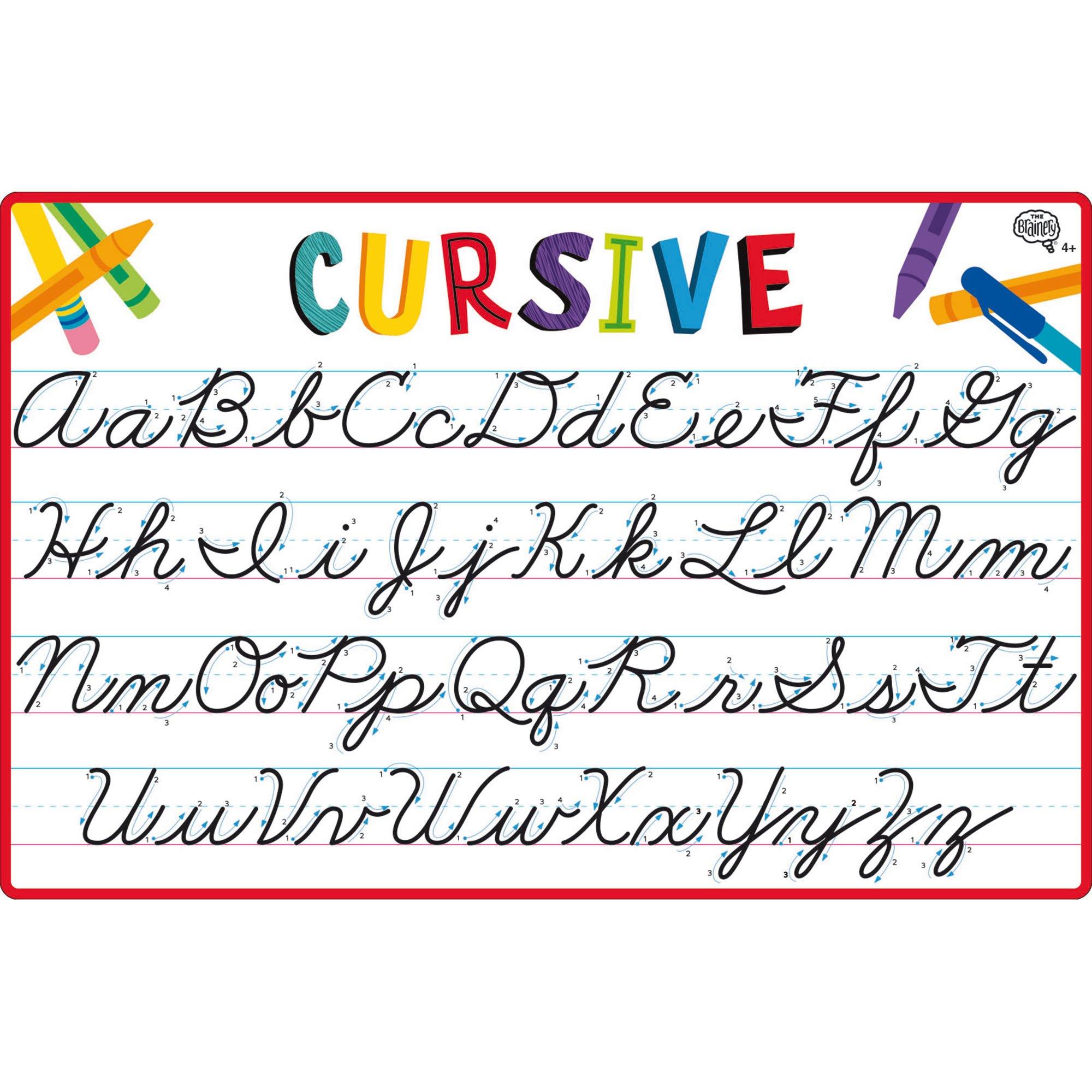 Cursive Learning Placemat, 11.5 x 17.5 inches, Ages 4 and Older ...