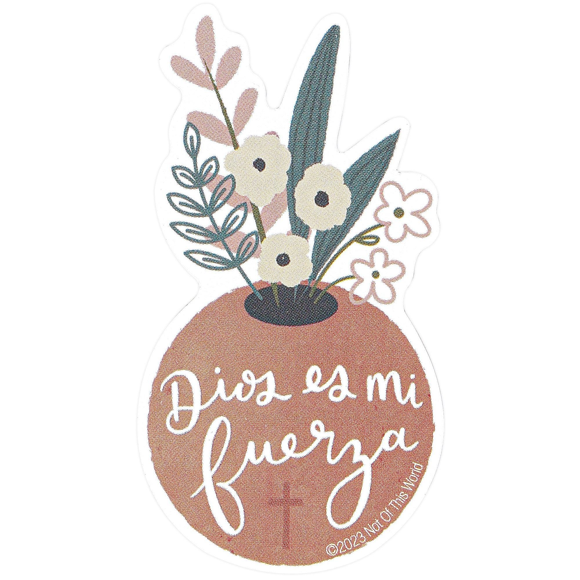 Dios Es Mi Fuerza Flower Pot Decal Sticker | Mardel | 4050522
