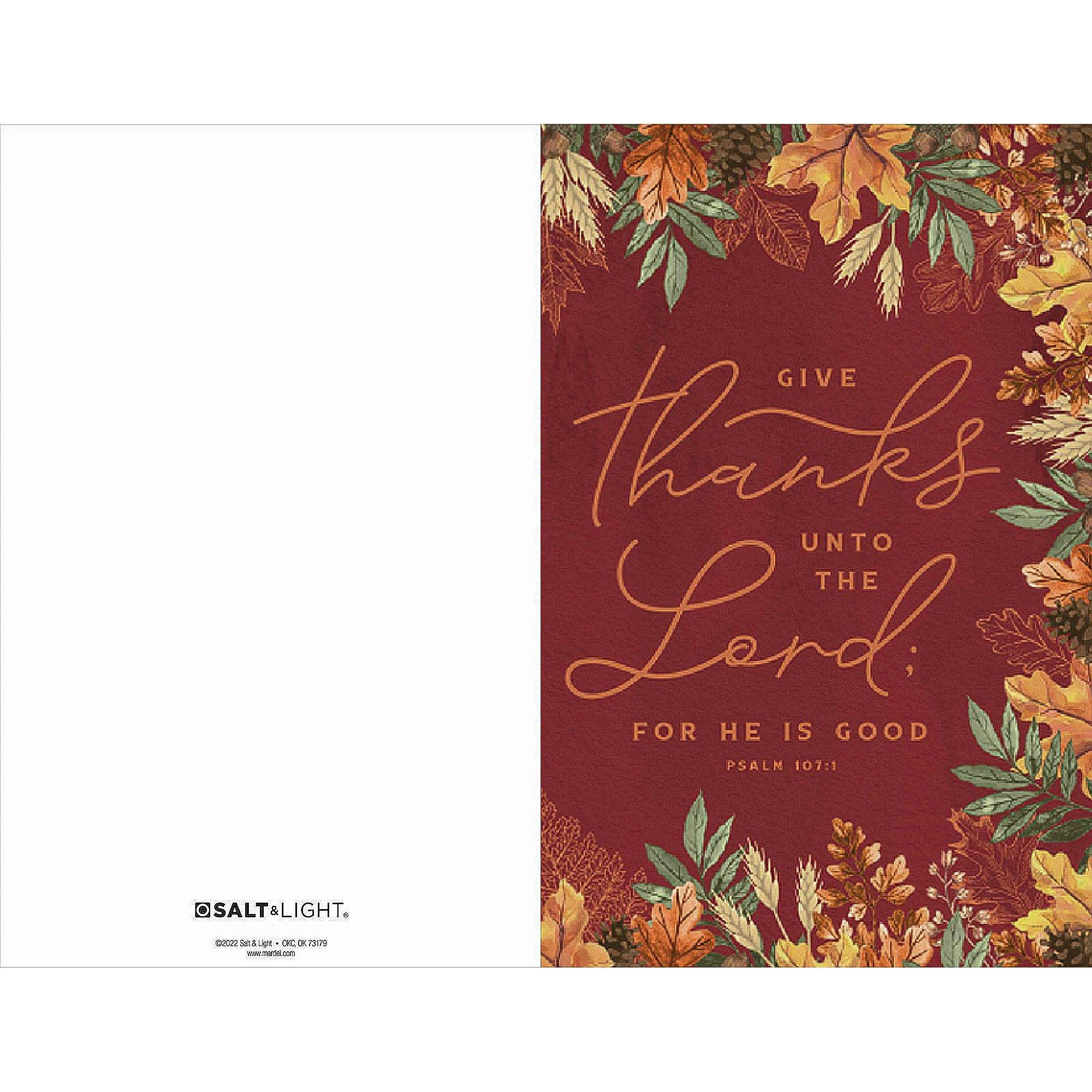 Give Thanks Unto The Lord Thanksgiving Church Bulletin, 100 Count ...
