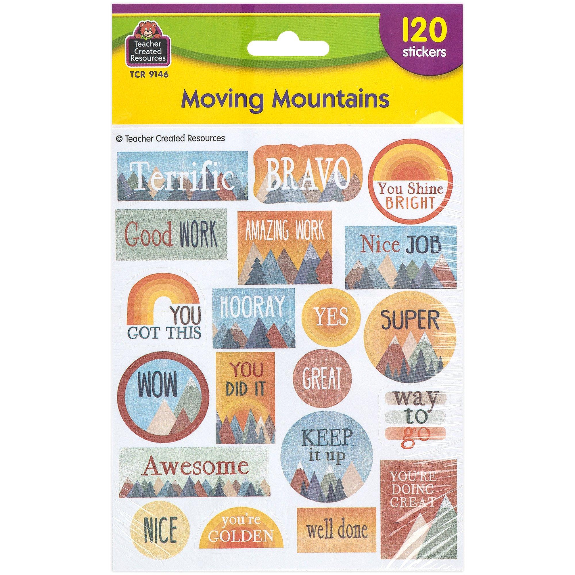 Moving Mountains Stickers, 1.75 x .5 inches, Pack of 120 | Mardel | 4059010