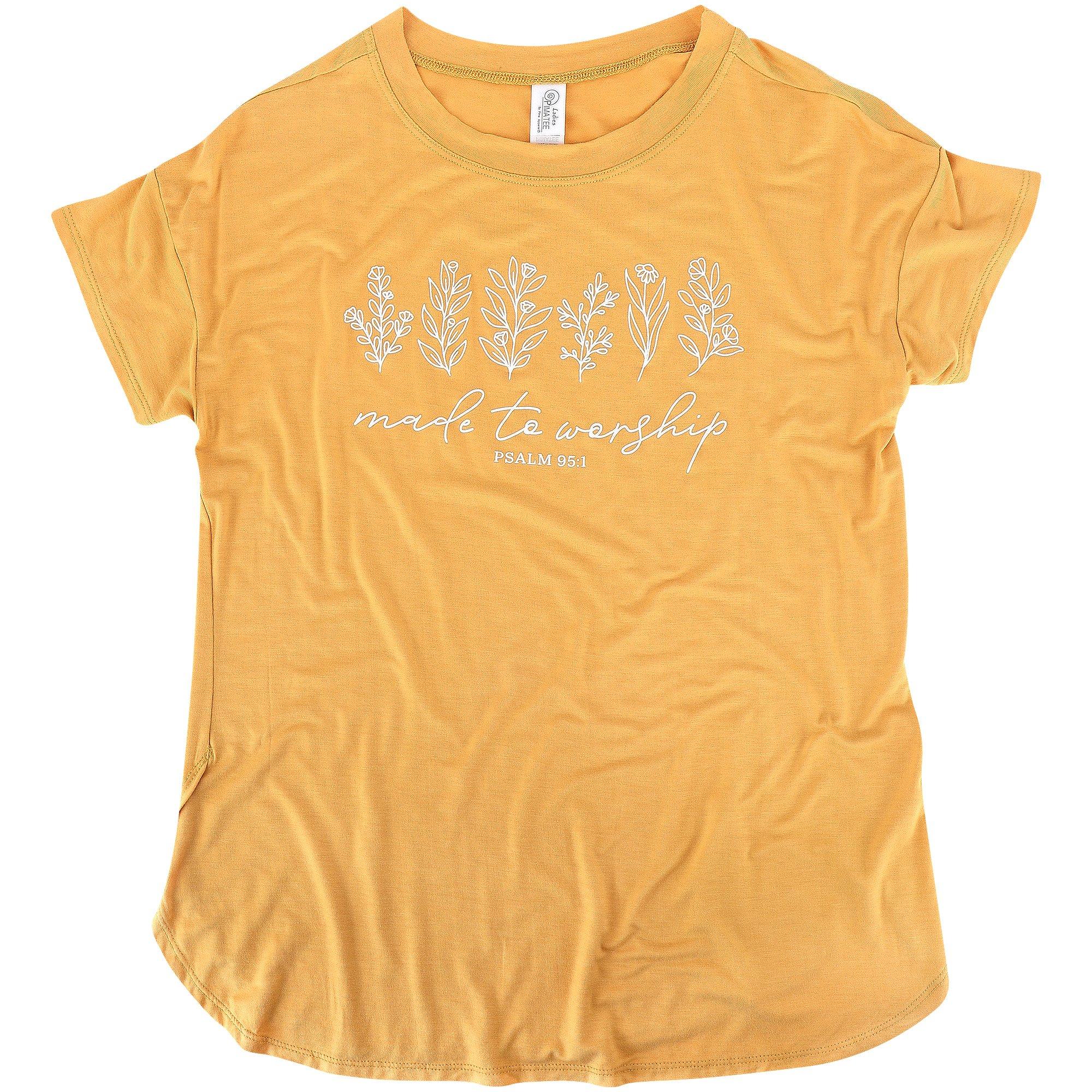 NOTW, Psalm 95:1 Made to Worship Yellow T-Shirt, S-2XL | Mardel | 4070884