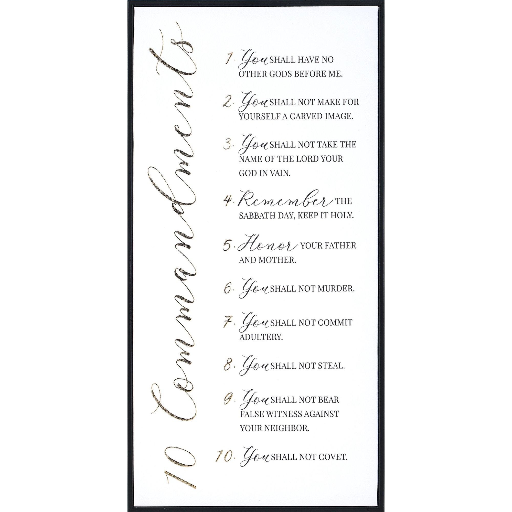 The Ten Commandments Embossed Frame Wall Decor, 12 x 24 Inches | Mardel ...