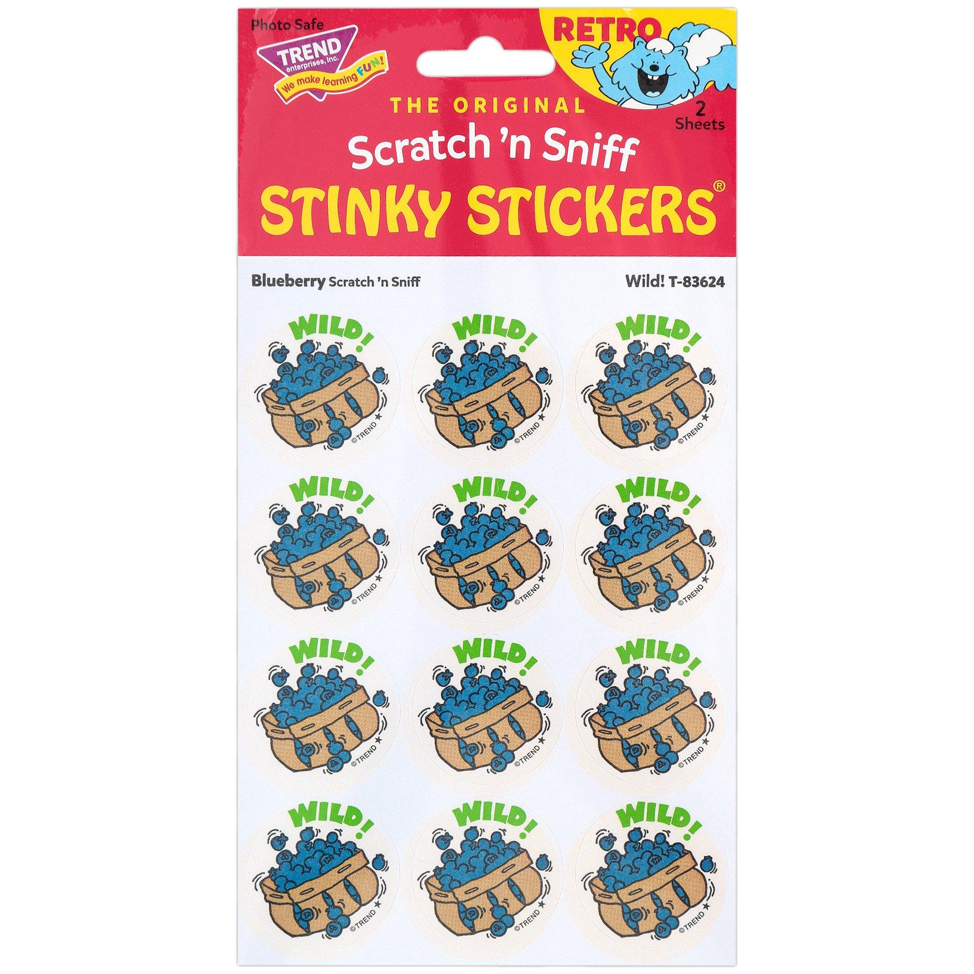 Retro Wild Blueberry Scratch 'n Sniff Stinky Stickers, 24 stickers ...