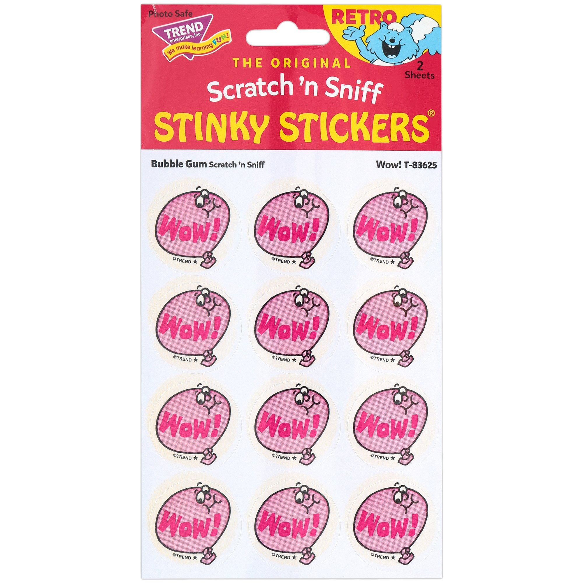 Retro Wow Bubble Gum Scratch 'n Sniff Stinky Stickers, 24 stickers ...