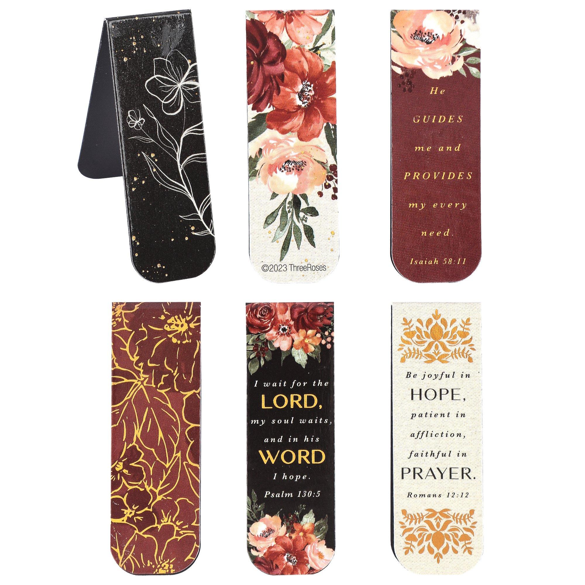 Moody Floral Magnetic Bookmarks, 6 count | Mardel | 4090494