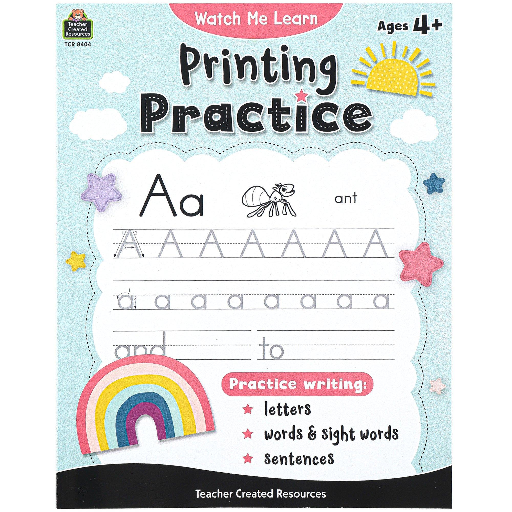 Printing Practice Handwriting Workbook, 80 pages, Ages 4 & Older ...