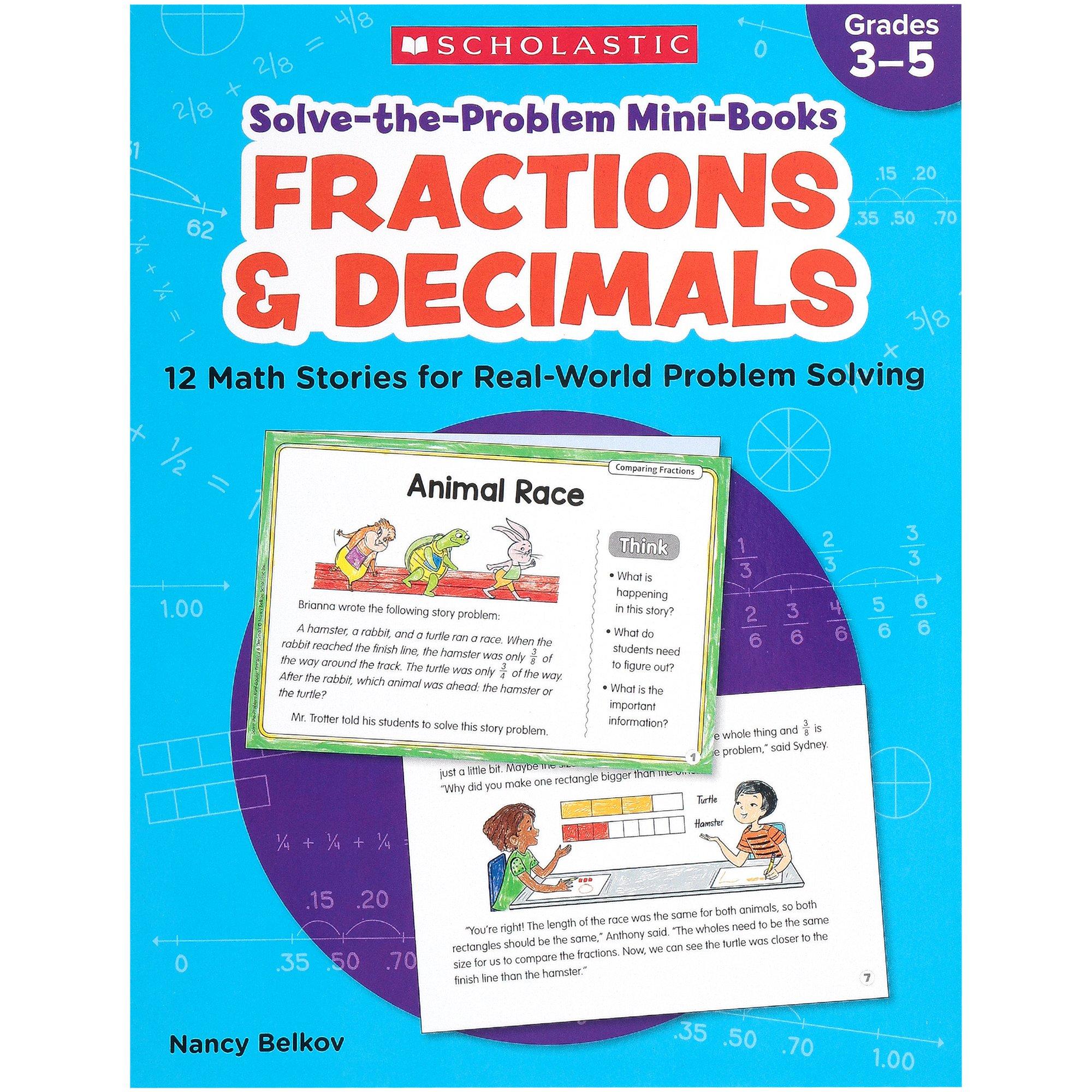 Fractions & Decimals Mini Activity Book, 80 pages, Grades 3-5 | Mardel ...