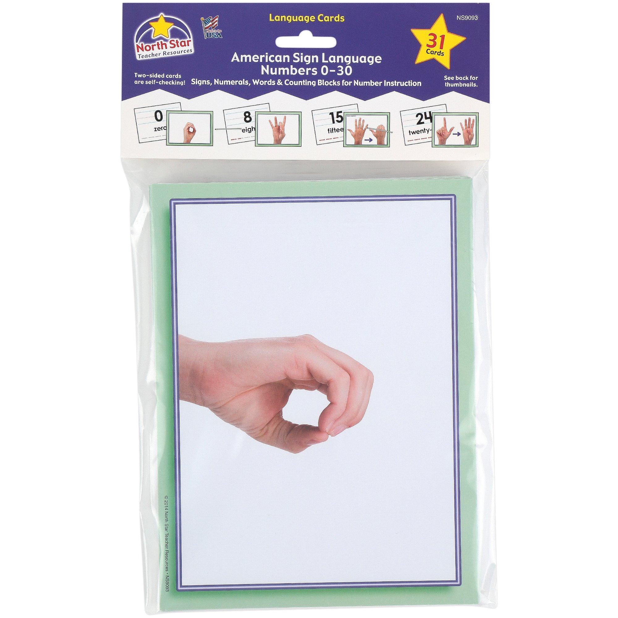 American Sign Language Number Flash Cards, 31 cards, Ages 3-9 | Mardel ...