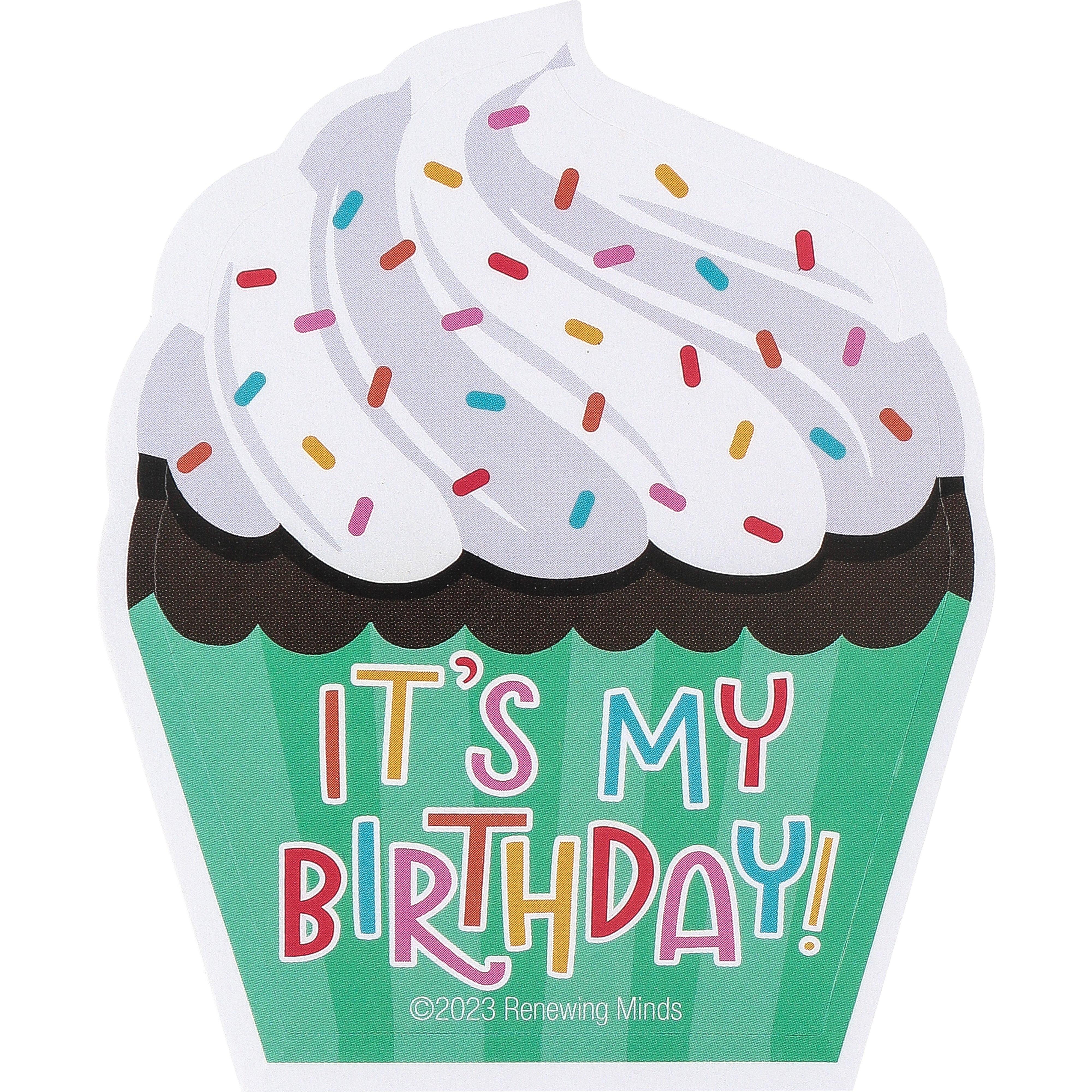 It's My Birthday Adhesive Cupcake Badge, 36 count | Mardel | 4098984