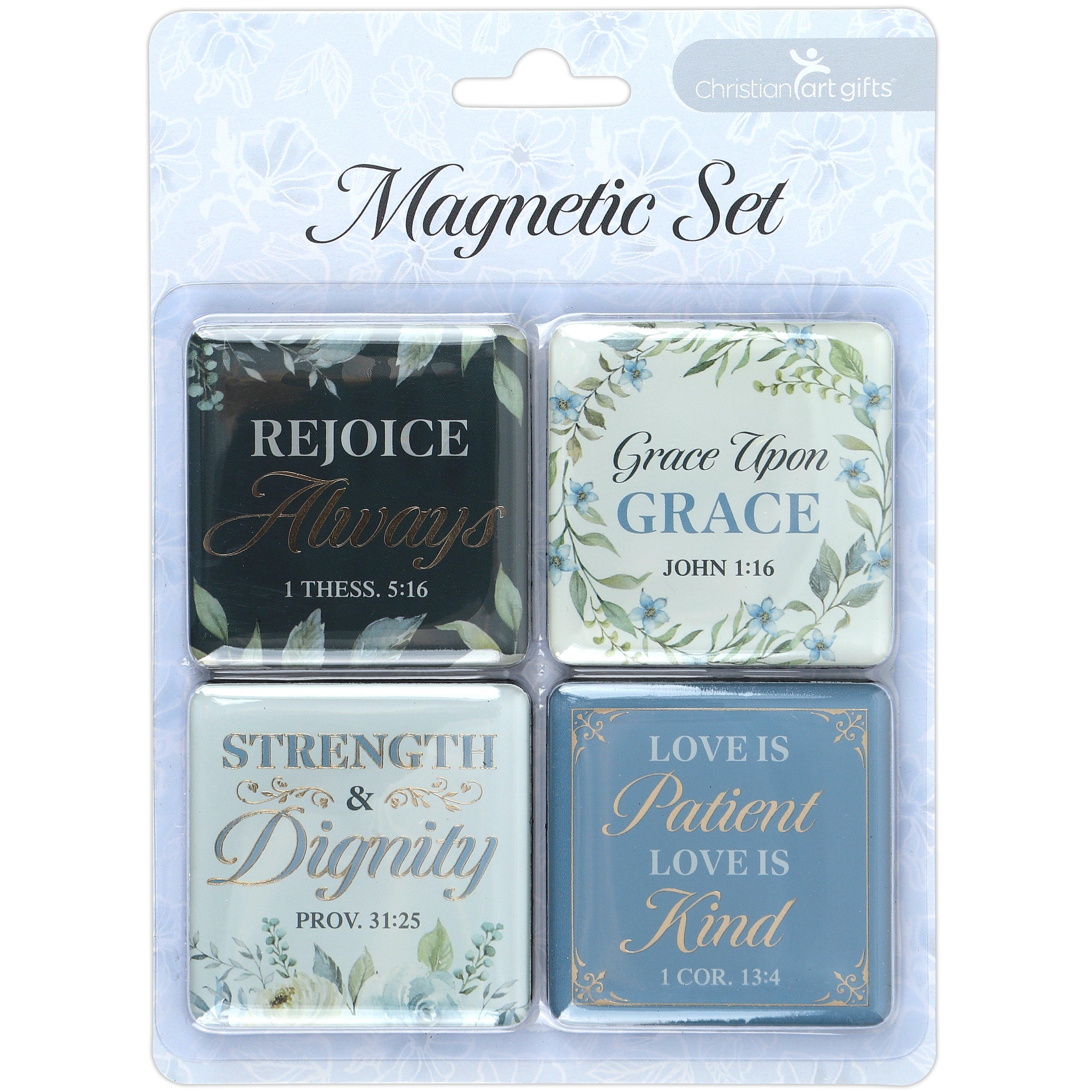 Christian Art Gifts, Strength & Dignity Indigo Rose Magnet Set | Mardel ...