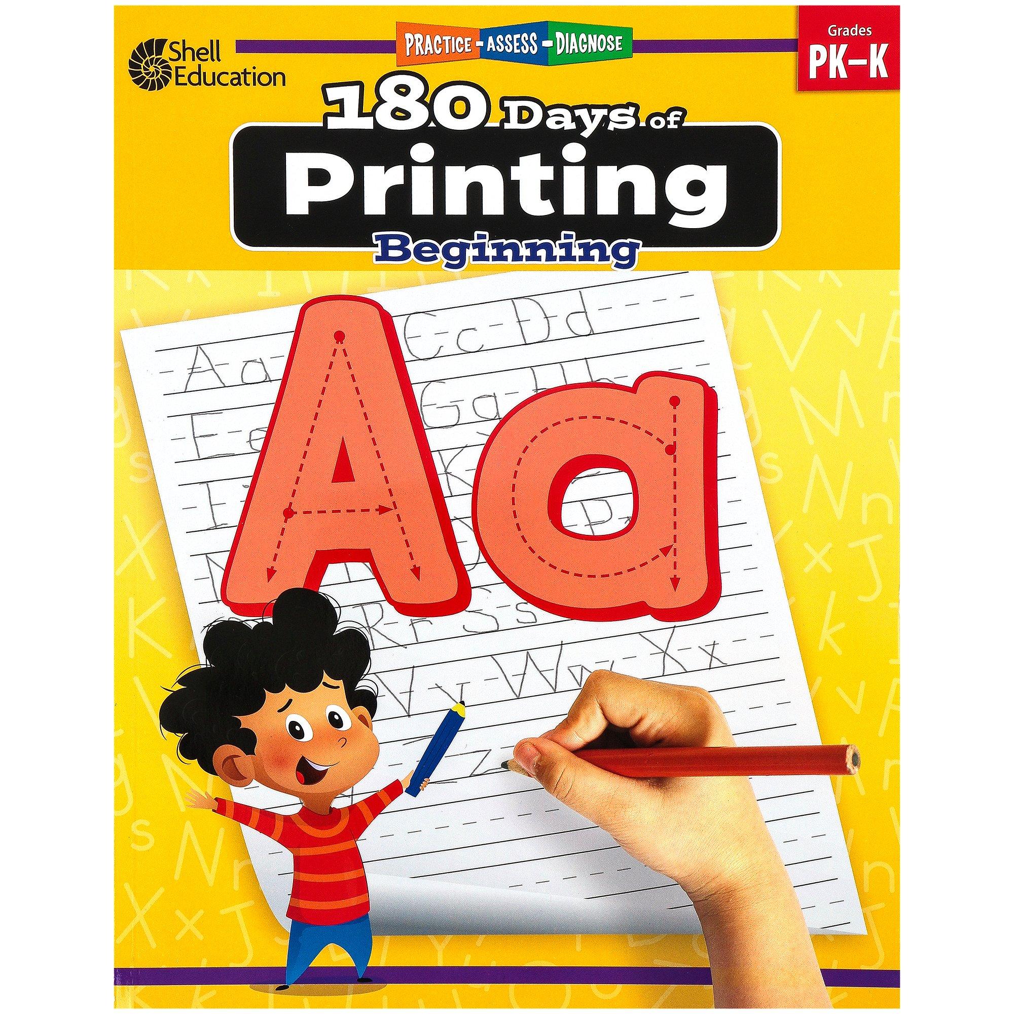 180 Days of Printing Workbook, Beginning, Pre K-Kindergarten | Mardel ...