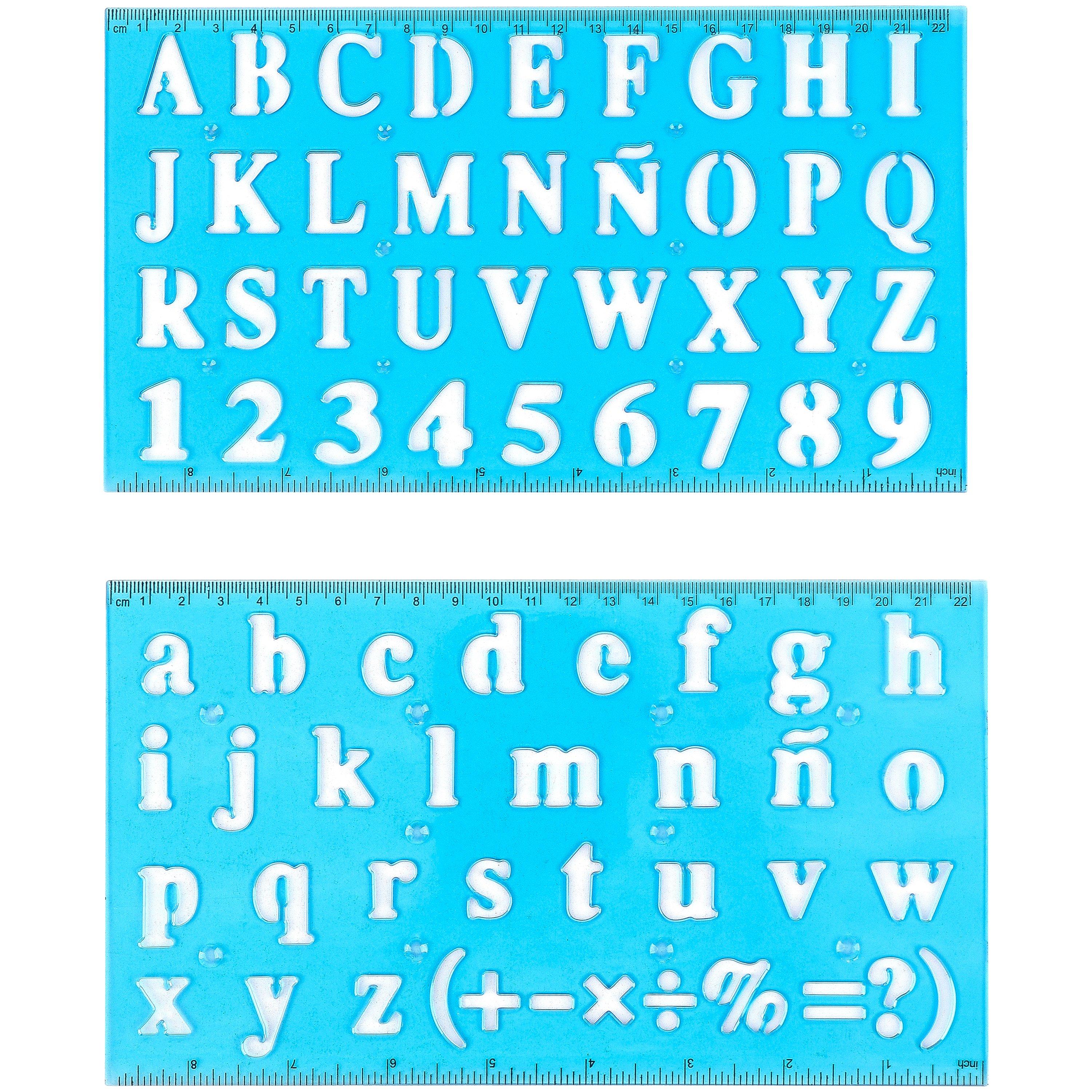 Bazic Products, 20 MM Stencil Ruler Sets, Assorted Colors, 2 Pack ...