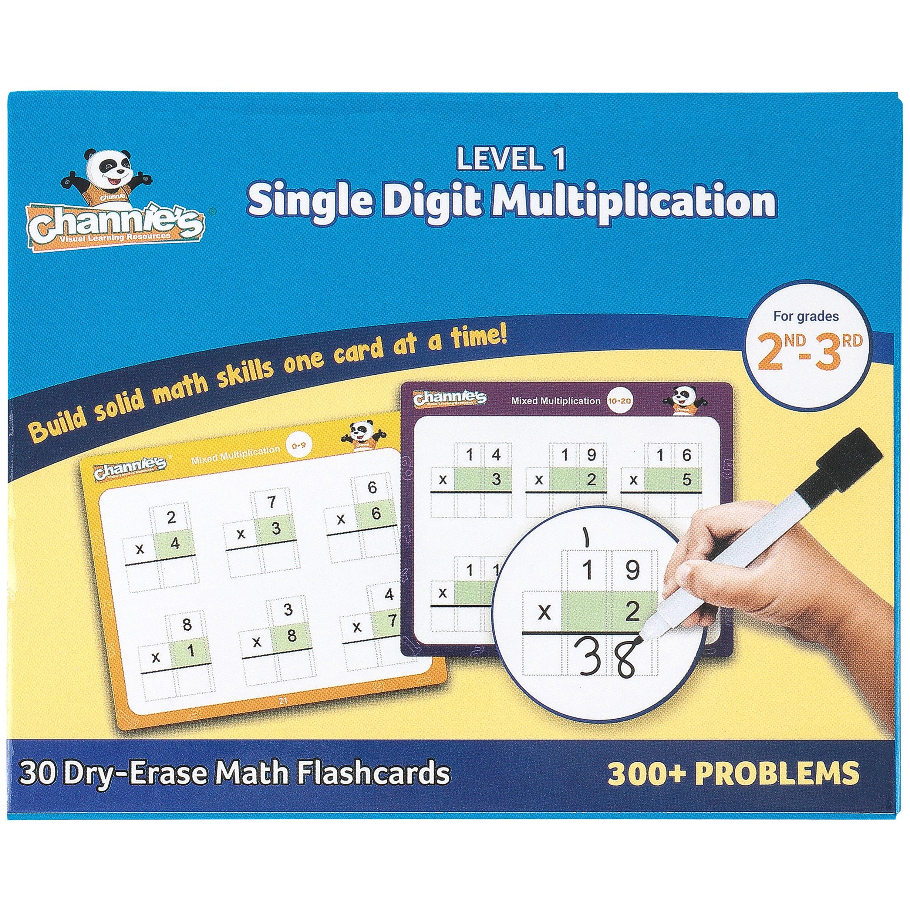 Channies, Single Digit Multiplication Dry-Erase Flashcards, Grades 2-3 ...