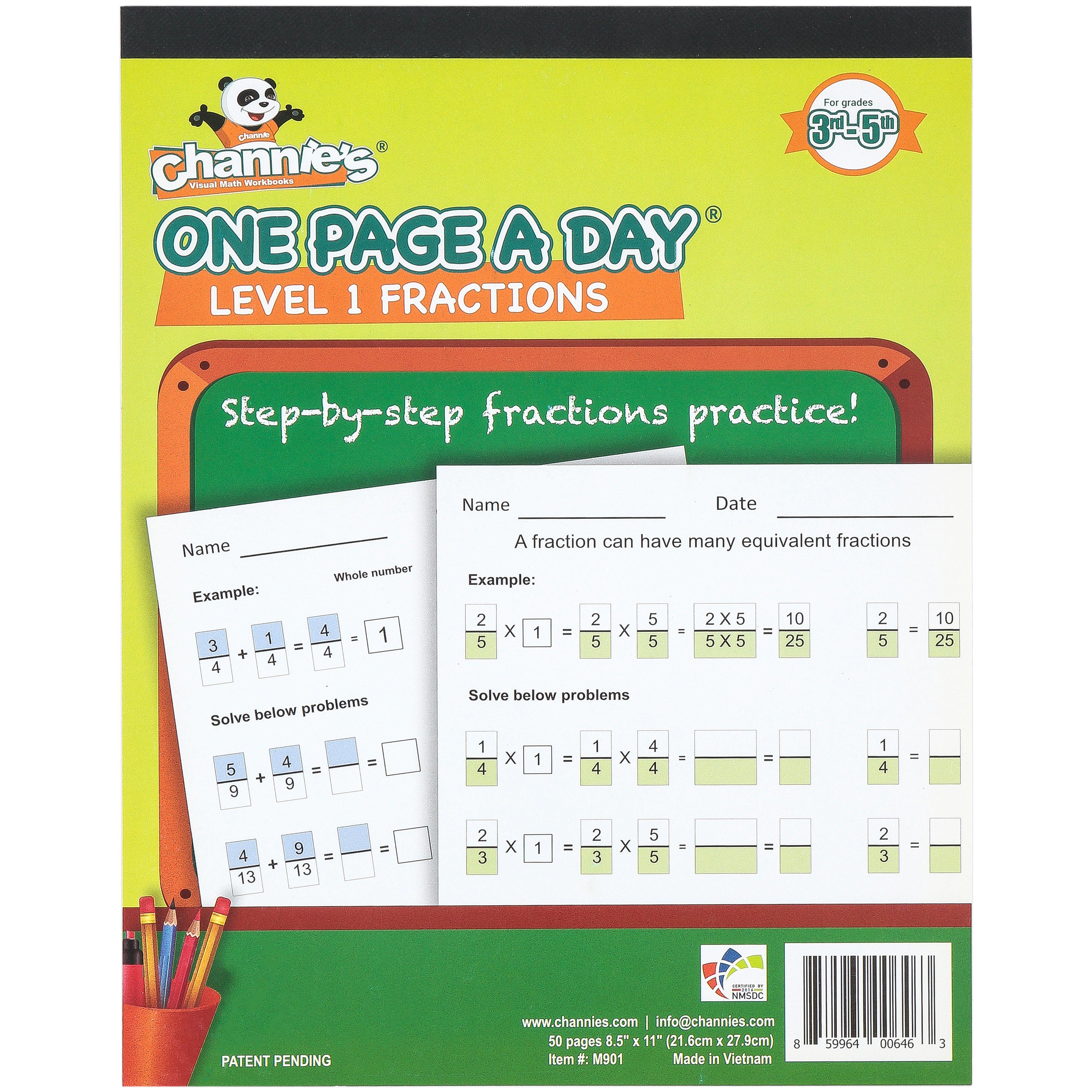 One Page A Day Level 1 Fractions | Mardel | 4128500