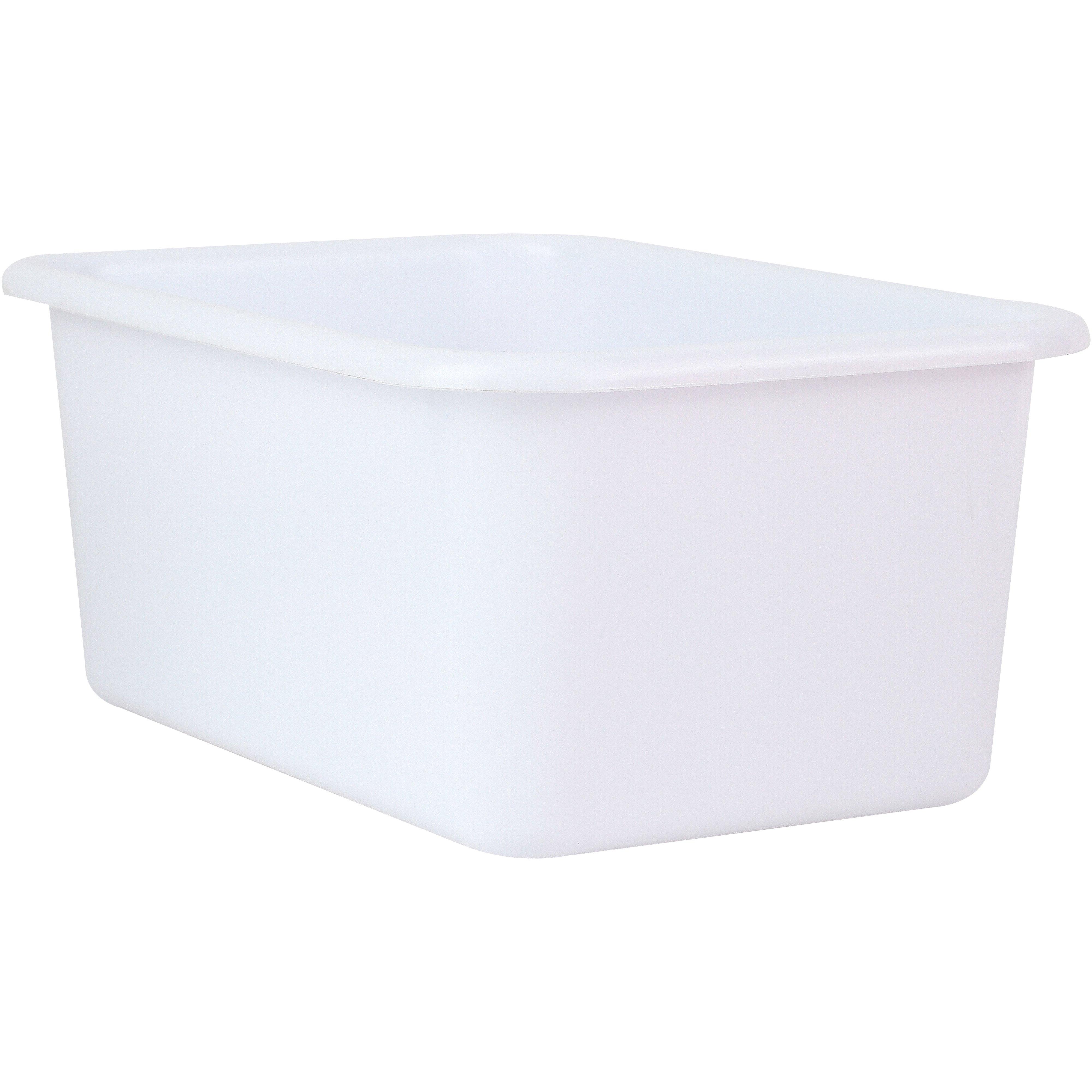 White Plastic Small Storage Bin, 7 3/4 x 11 3/8 x 5 Inches | Mardel ...