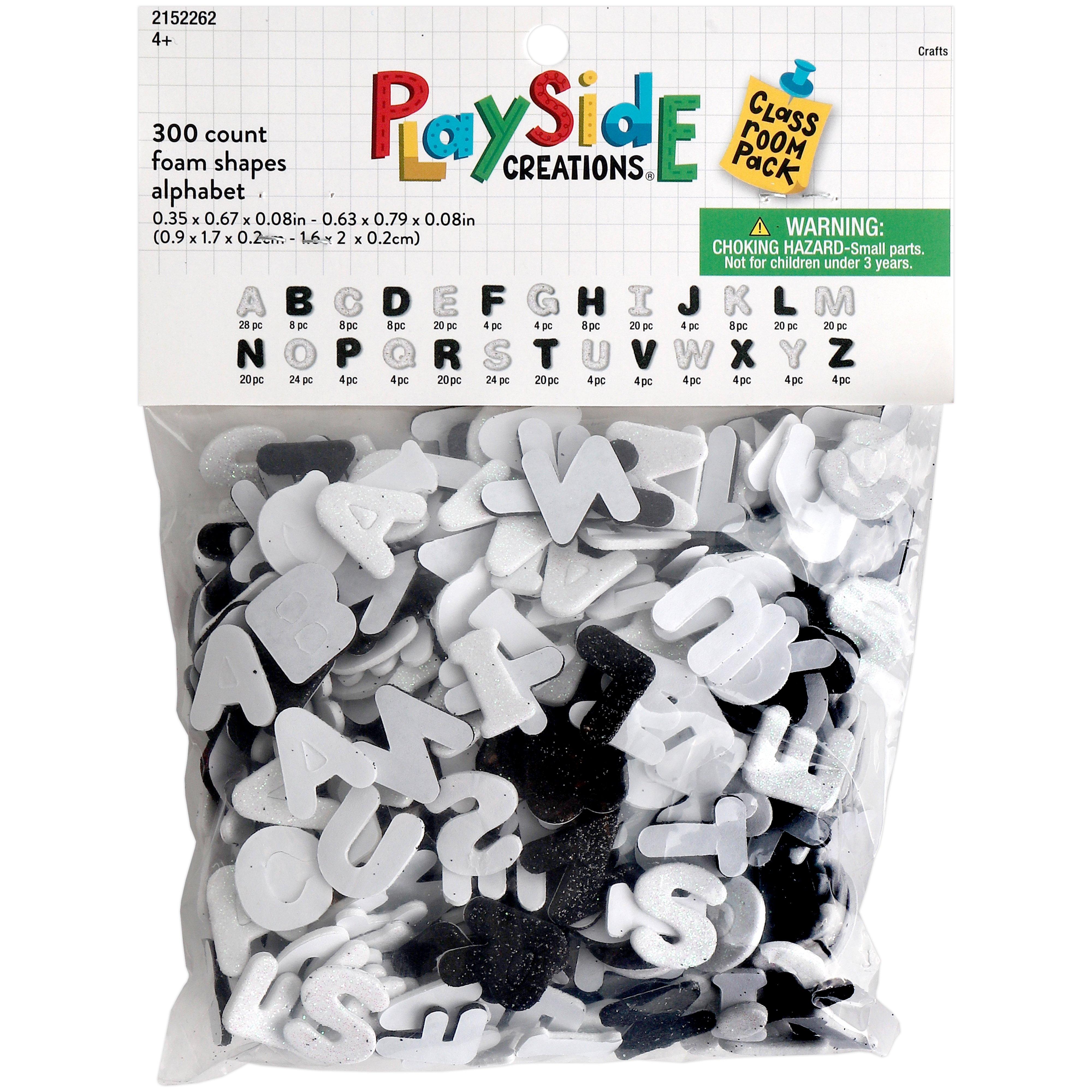 Glitter Alphabet Foam Stickers, Black & White, 300 count | Mardel | 4138210
