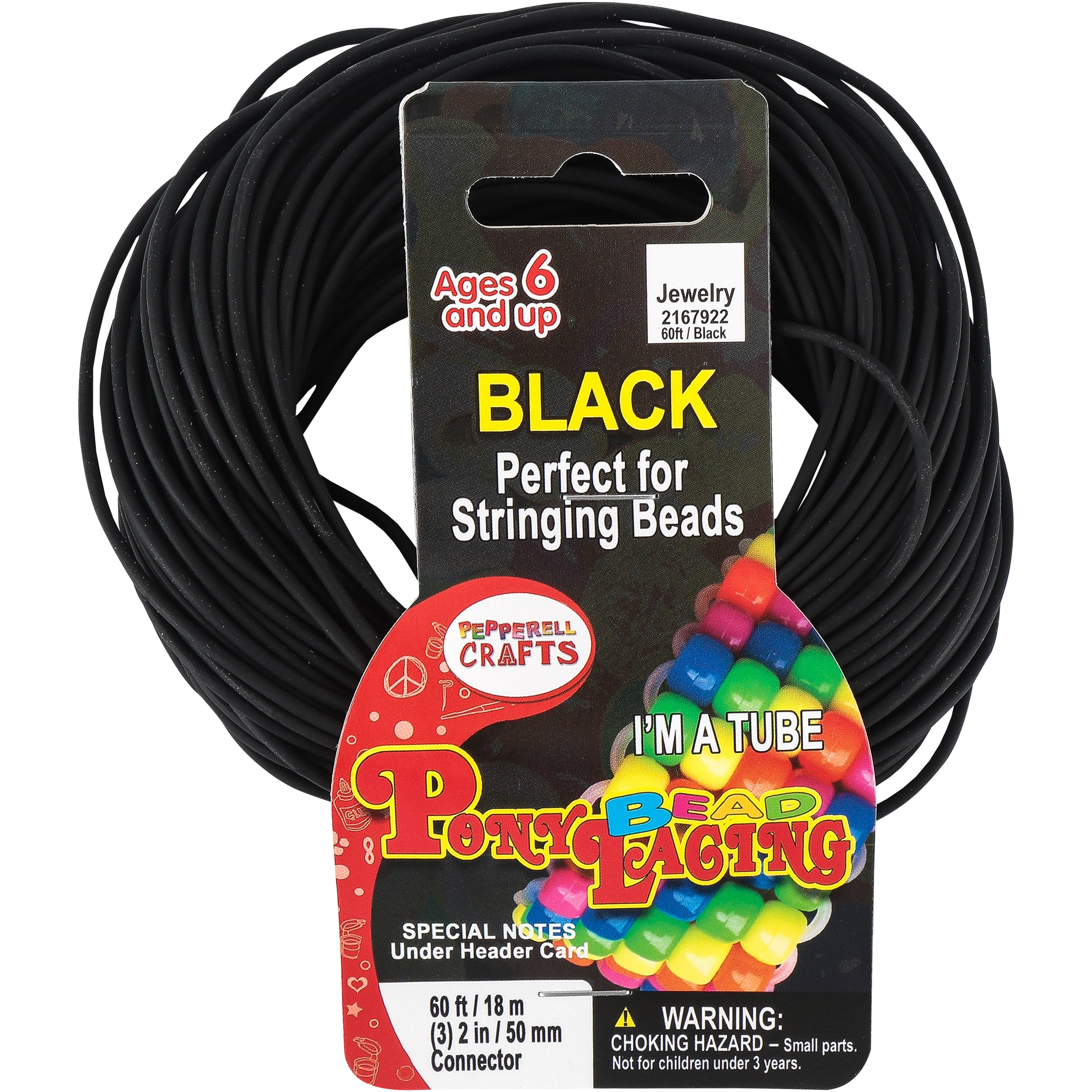 Pepperell Crafts, Black Pony Bead Lacing, 60 Feet | Mardel | 4138269