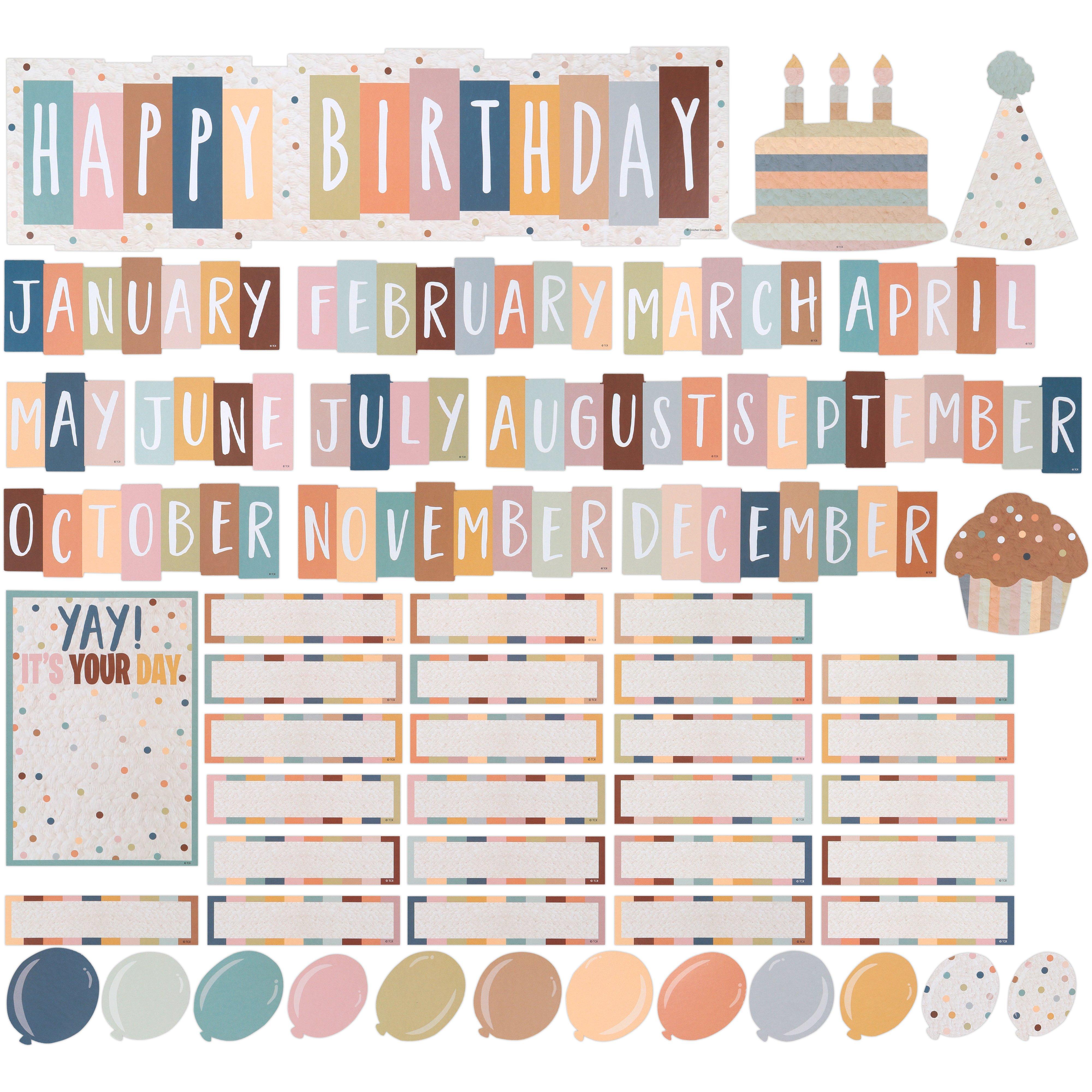 Everyone Is Welcome Happy Birthday Mini Bulletin Board Set 65 Pieces