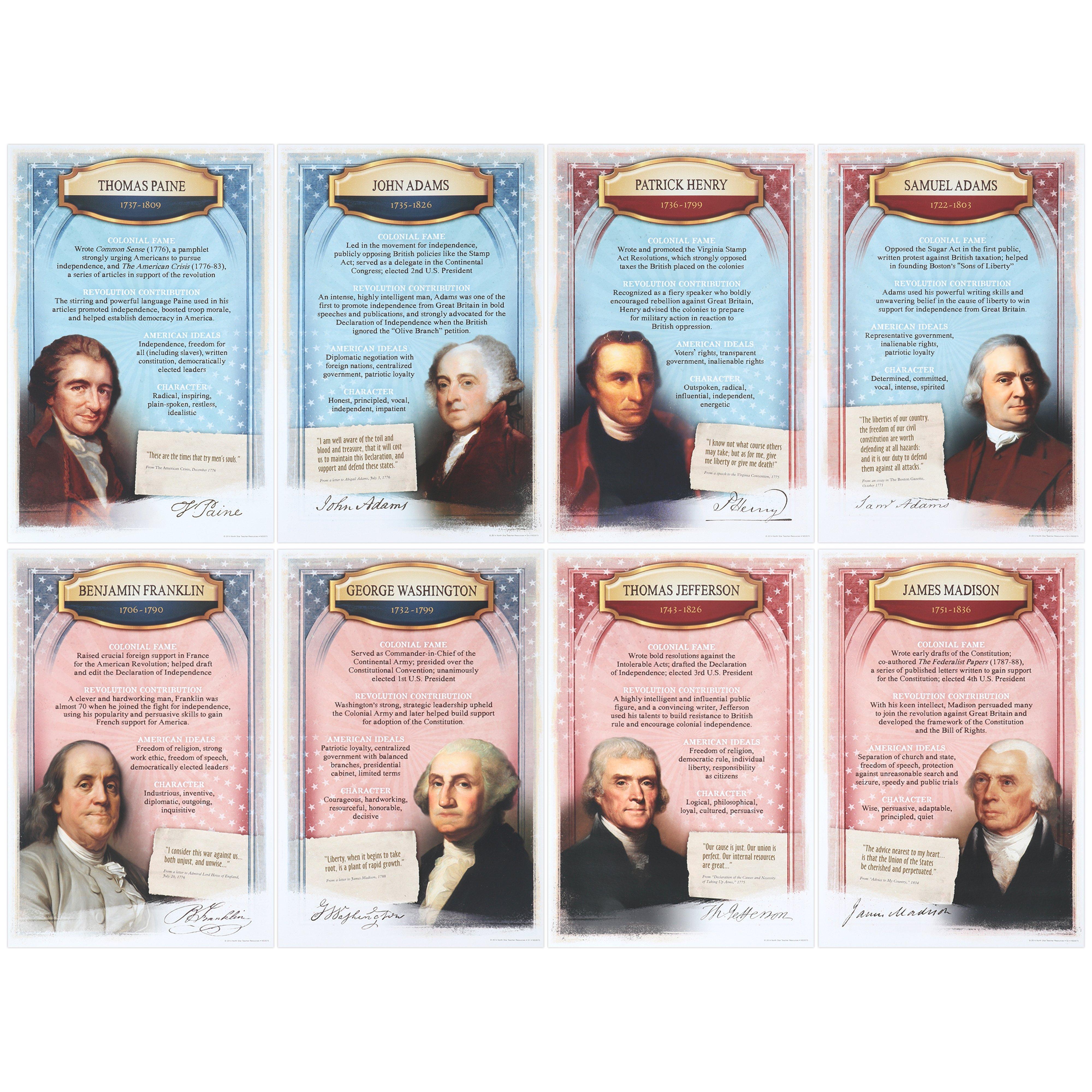North Star, America's Founding Fathers Bulletin Board Set, 8 Posters ...