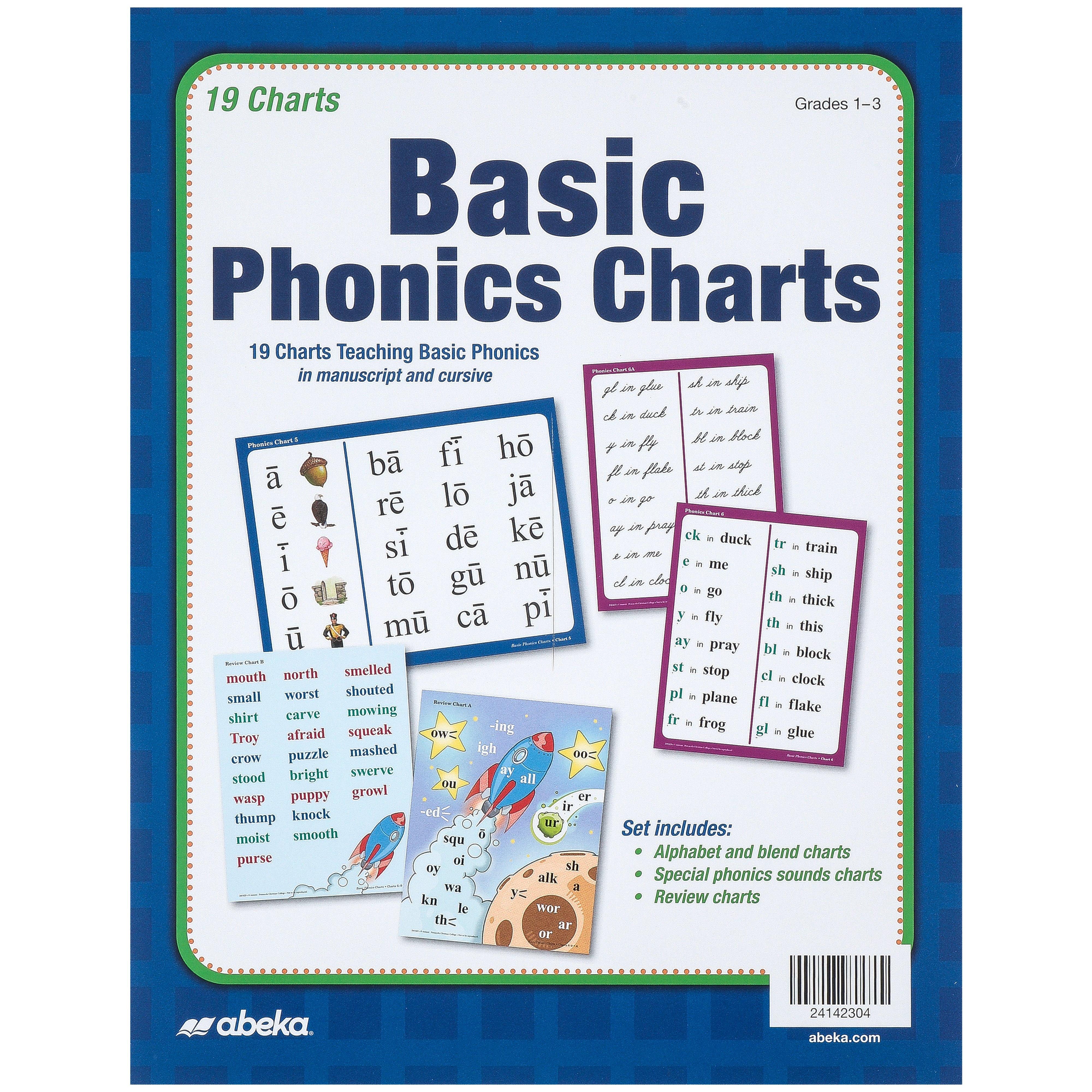 Abeka, Basic Phonics Charts 1-3, Grades 1 & 2 | Mardel | 4145728