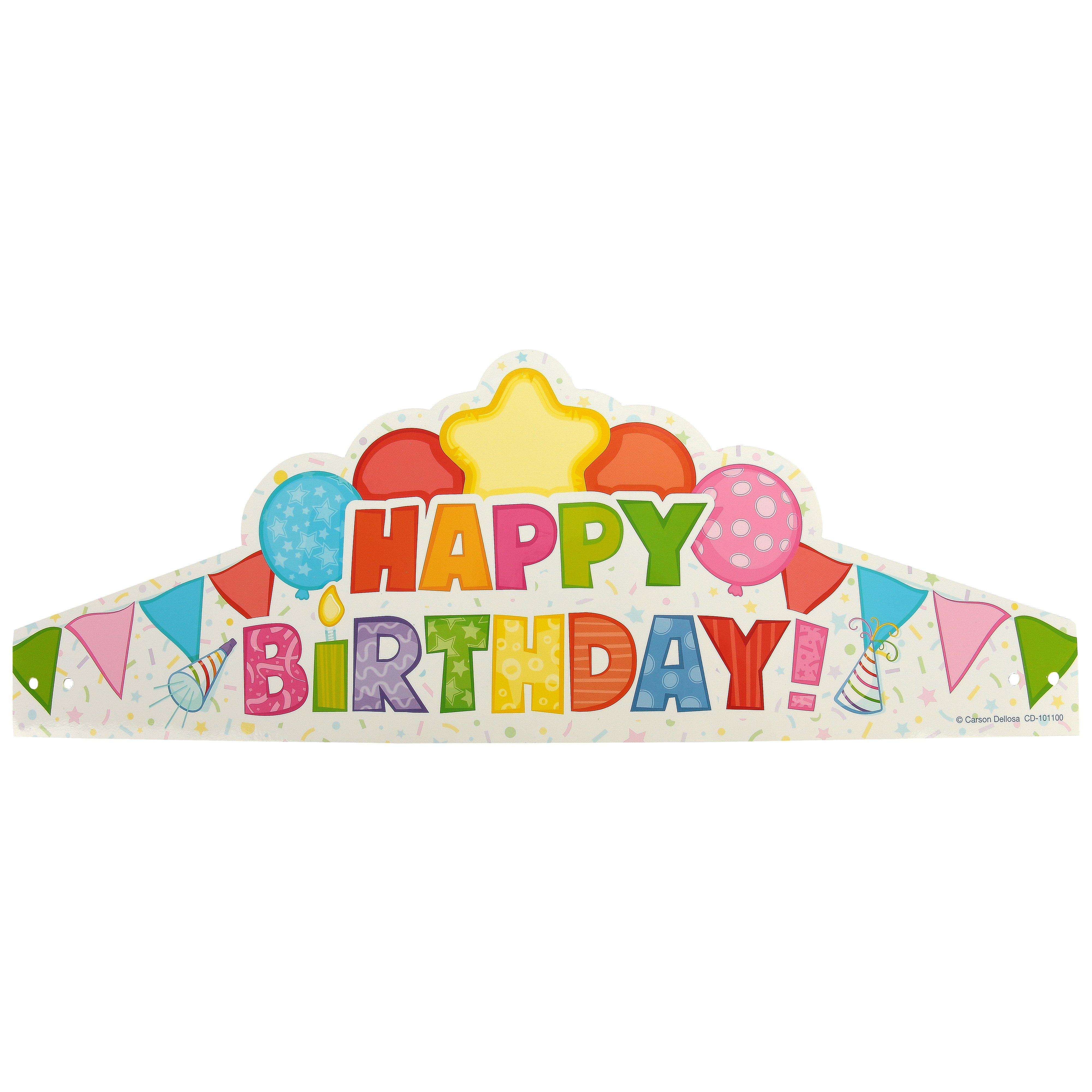 Happy Birthday Crowns, 5 1/8 x 14 1/2 Inches, 30 Count | Mardel | 4148300