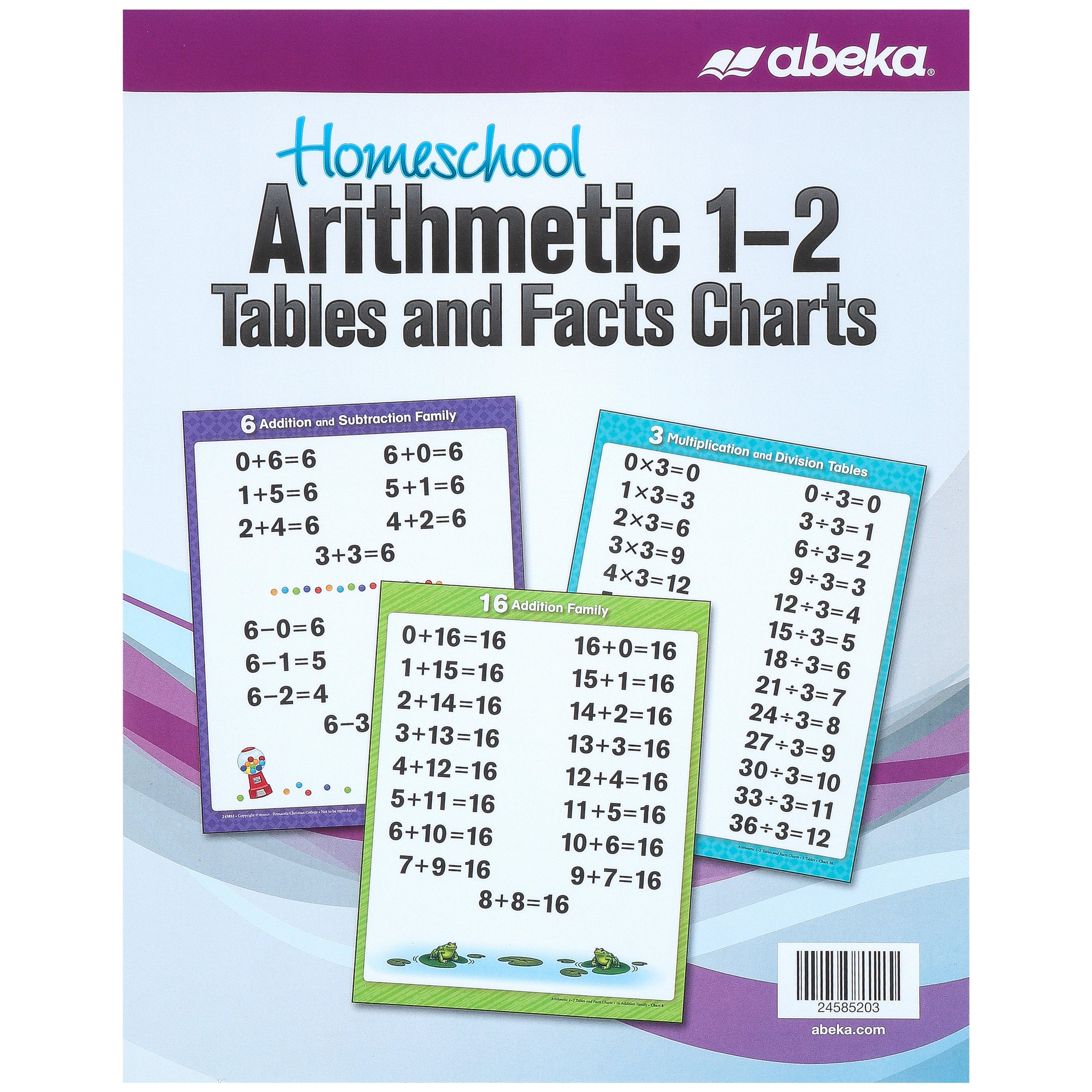 Abeka, Arithmetic 1-2 Tables & Facts Chart, Grades 1-2 | Mardel | 4148938