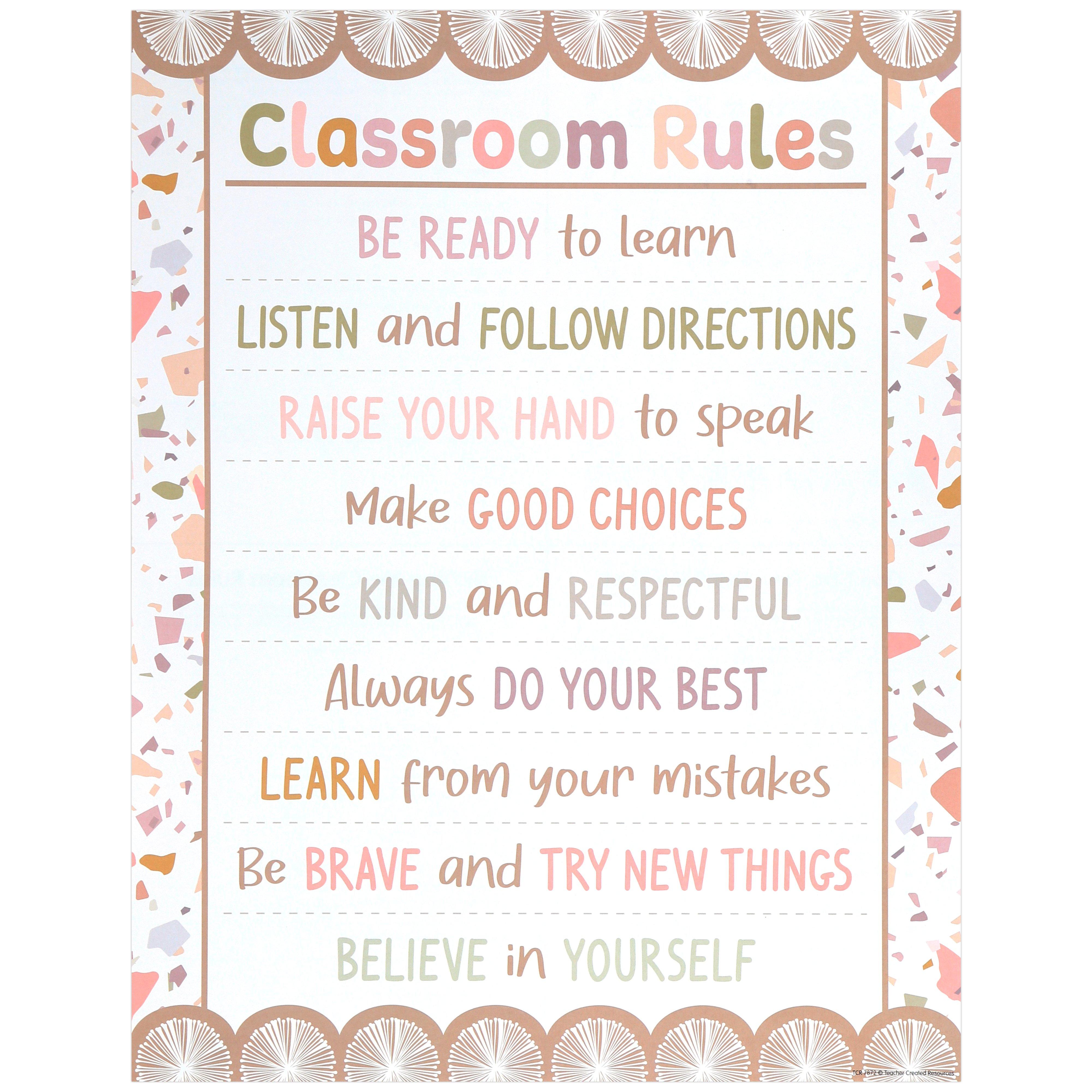 Terrazzo Classroom Rules Chart, 17 x 22 inches | Mardel | 4151130