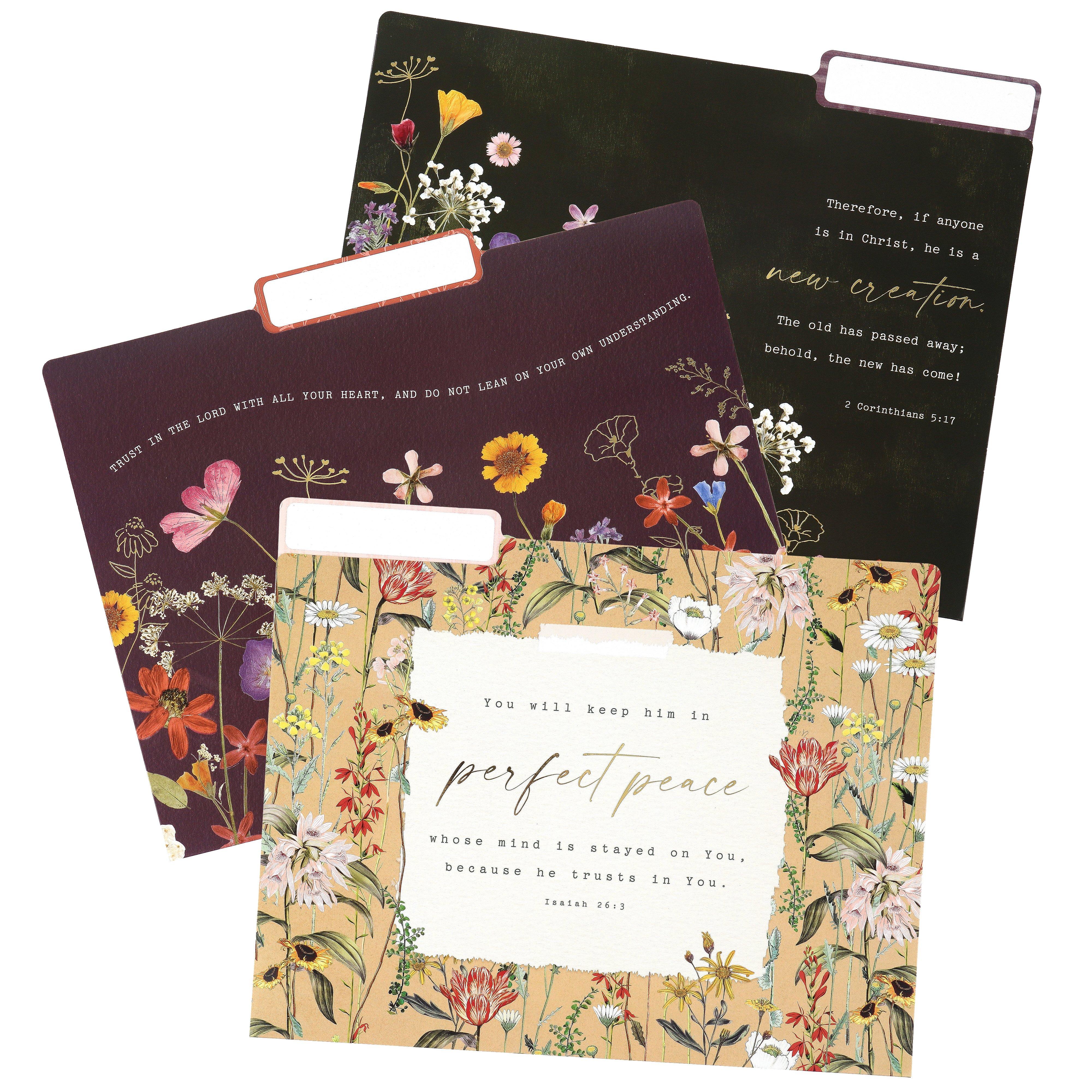 Vintage Botanical Tabbed File Folders, by Hazel & Hawthorne, 11.6 x 8.5 ...