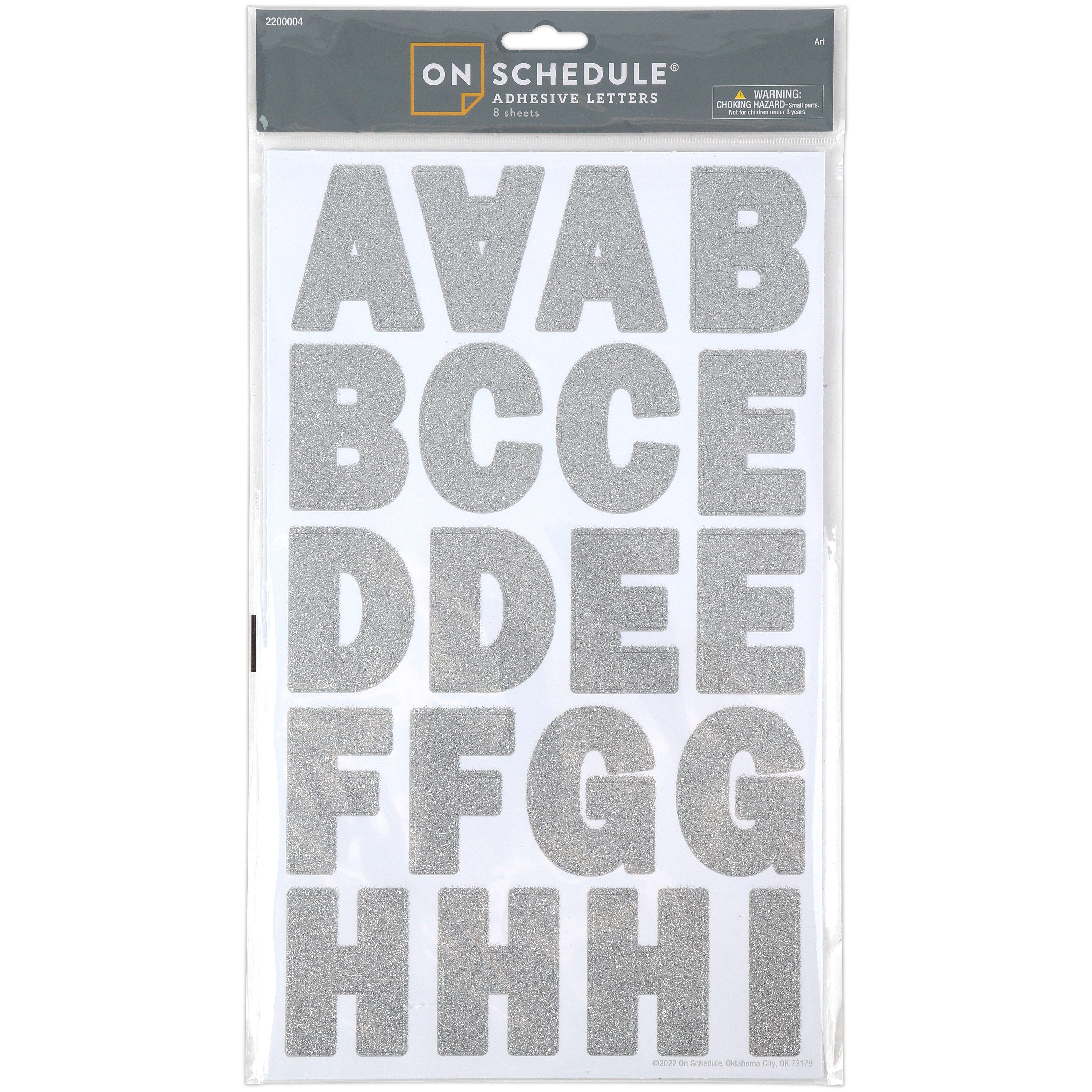On Schedule, Silver Glitter Letter & Number Stickers, 166 Pieces | Mardel | 4167946