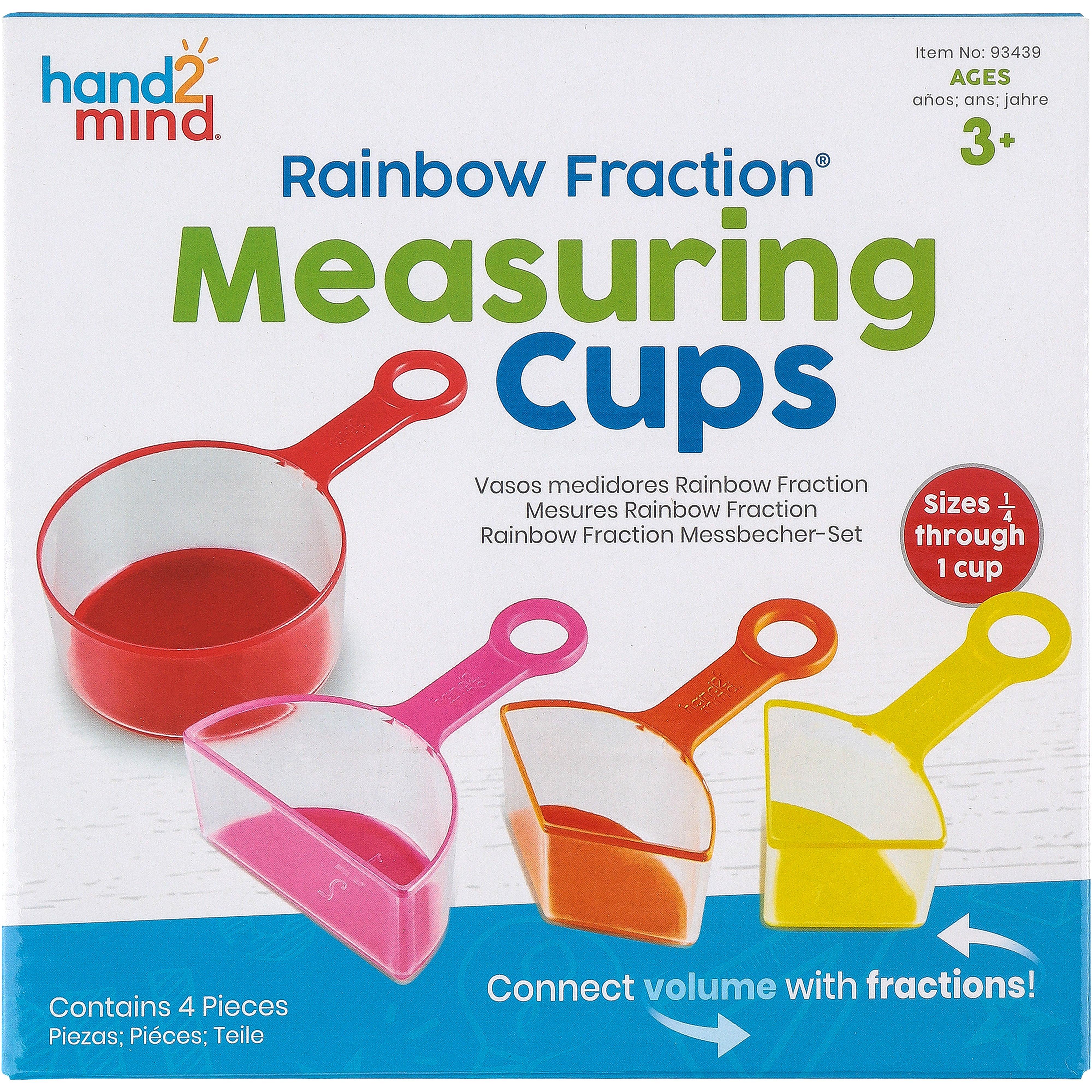 Learning Resources, Hand2Mind Rainbow Fraction Measuring Cups, Ages 3 ...
