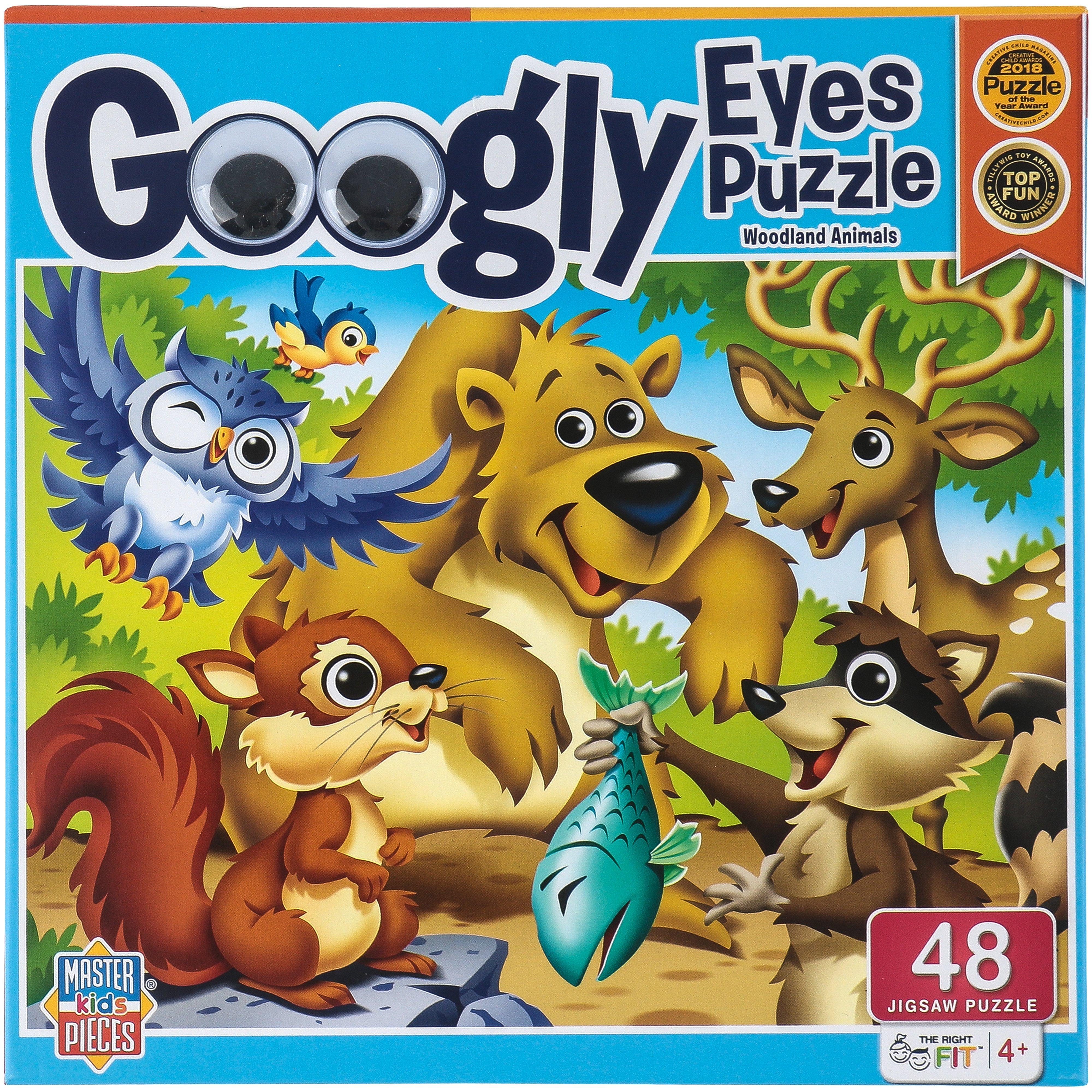 Googly Eyes Woodland Animals Puzzle, Ages 4 and Older, 48 Pieces ...